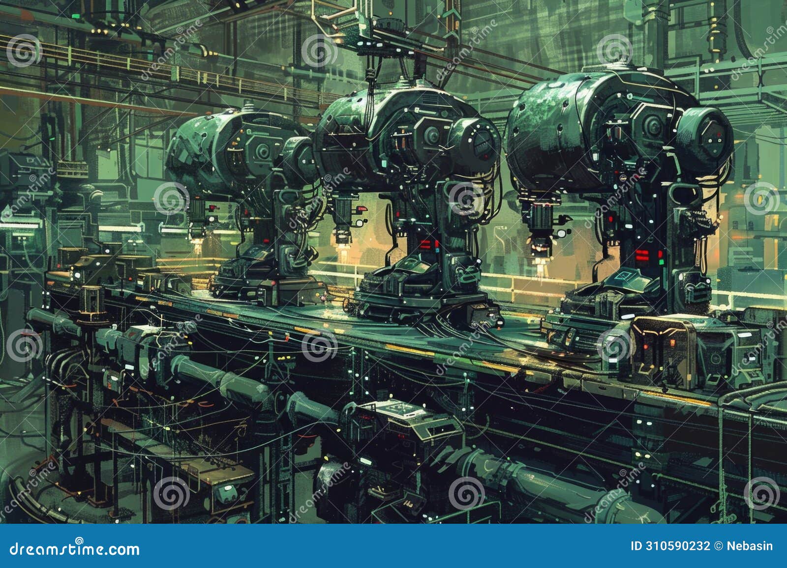 A Sprawling Machine Room Buzzes with Activity As Numerous Machines ...