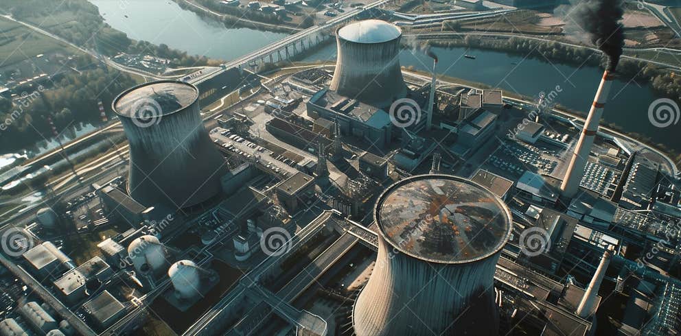 A Sprawling Nuclear Power Plant Complex with Multiple Reactors and ...