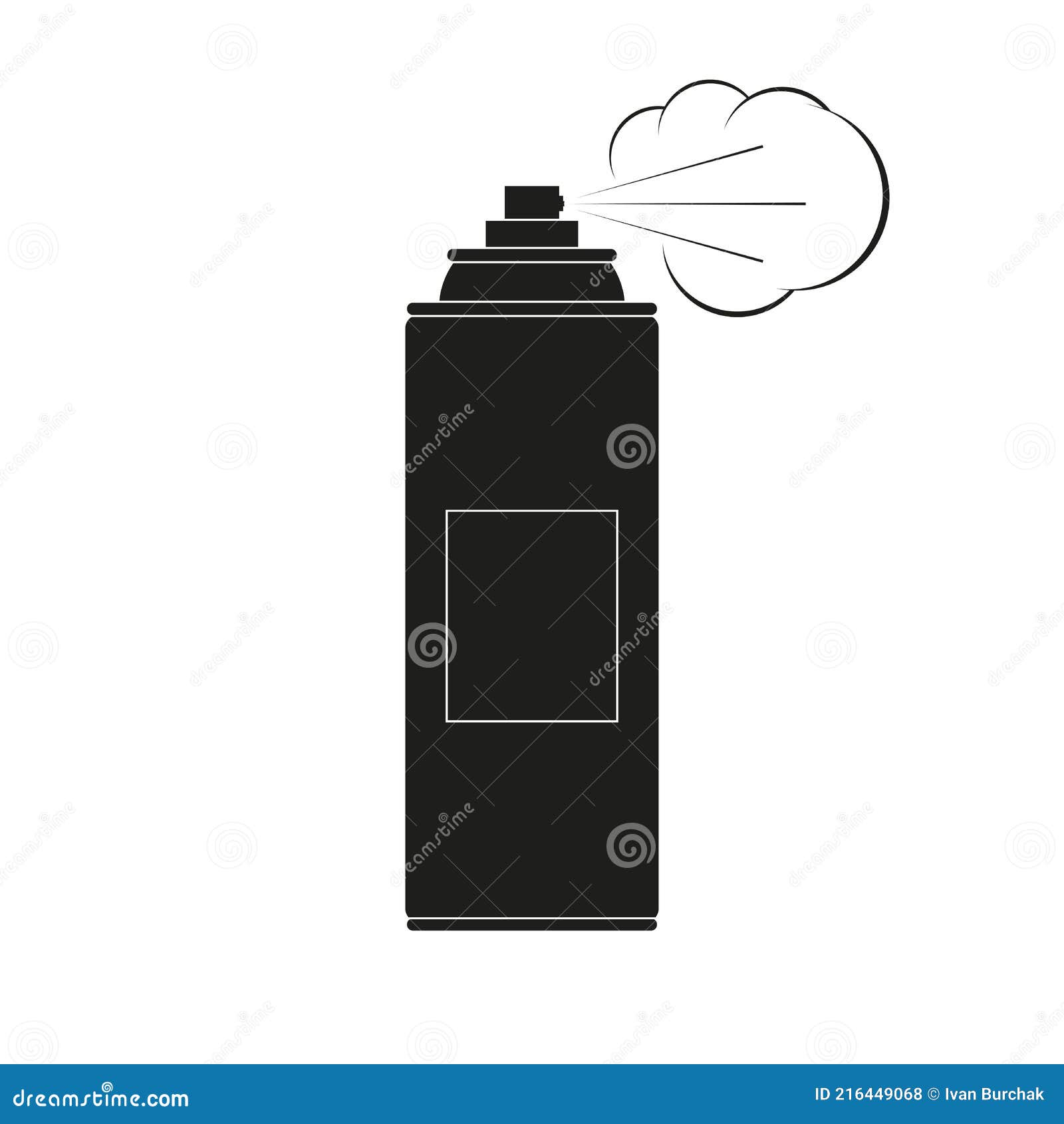 Spray Aerosol Can Icon with Mist Cloud. Vector Illustration Stock ...