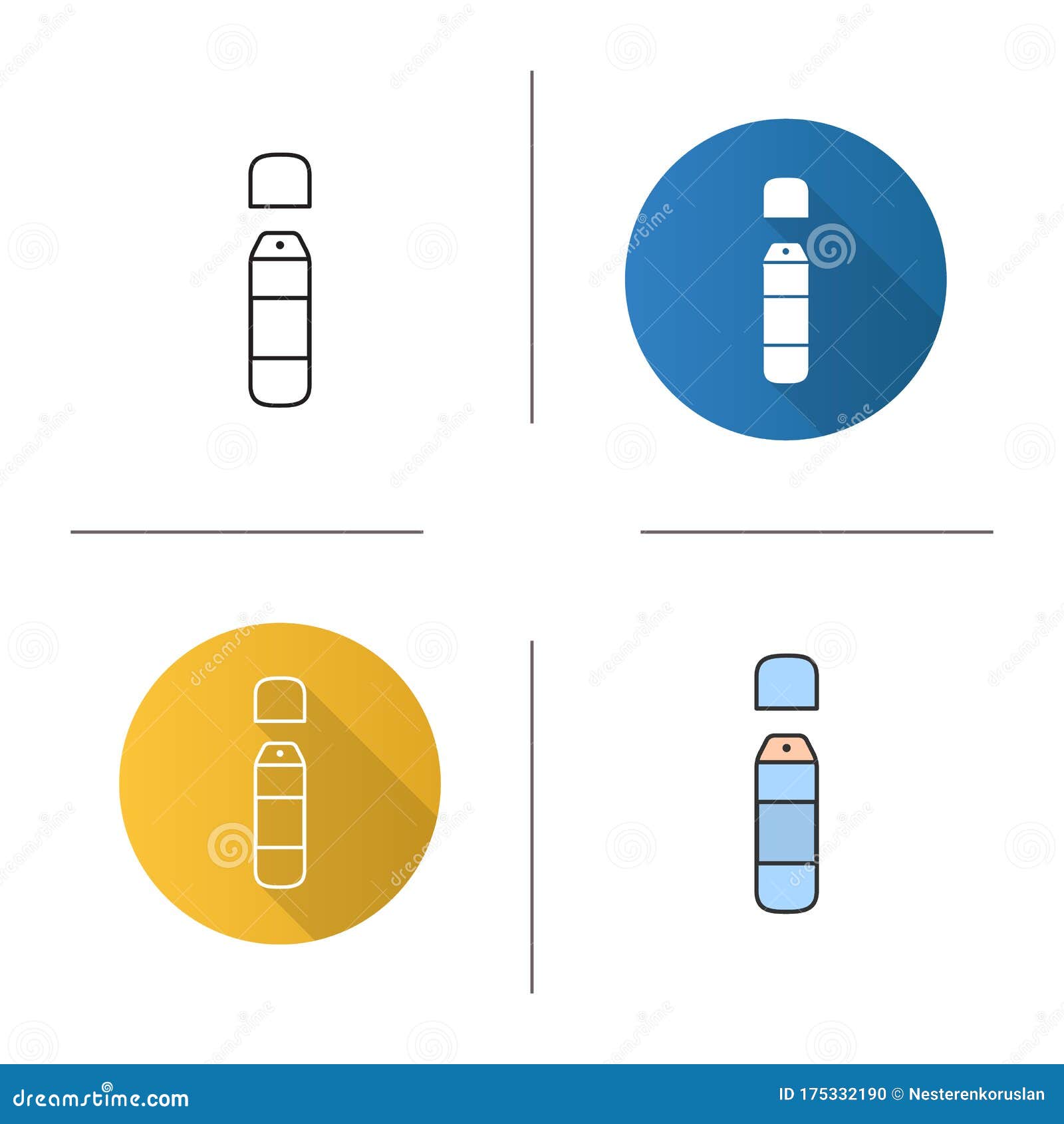 Spray Antiperspirant Flat Icon. Armpit Deodorant Blue Icons In Trendy ...