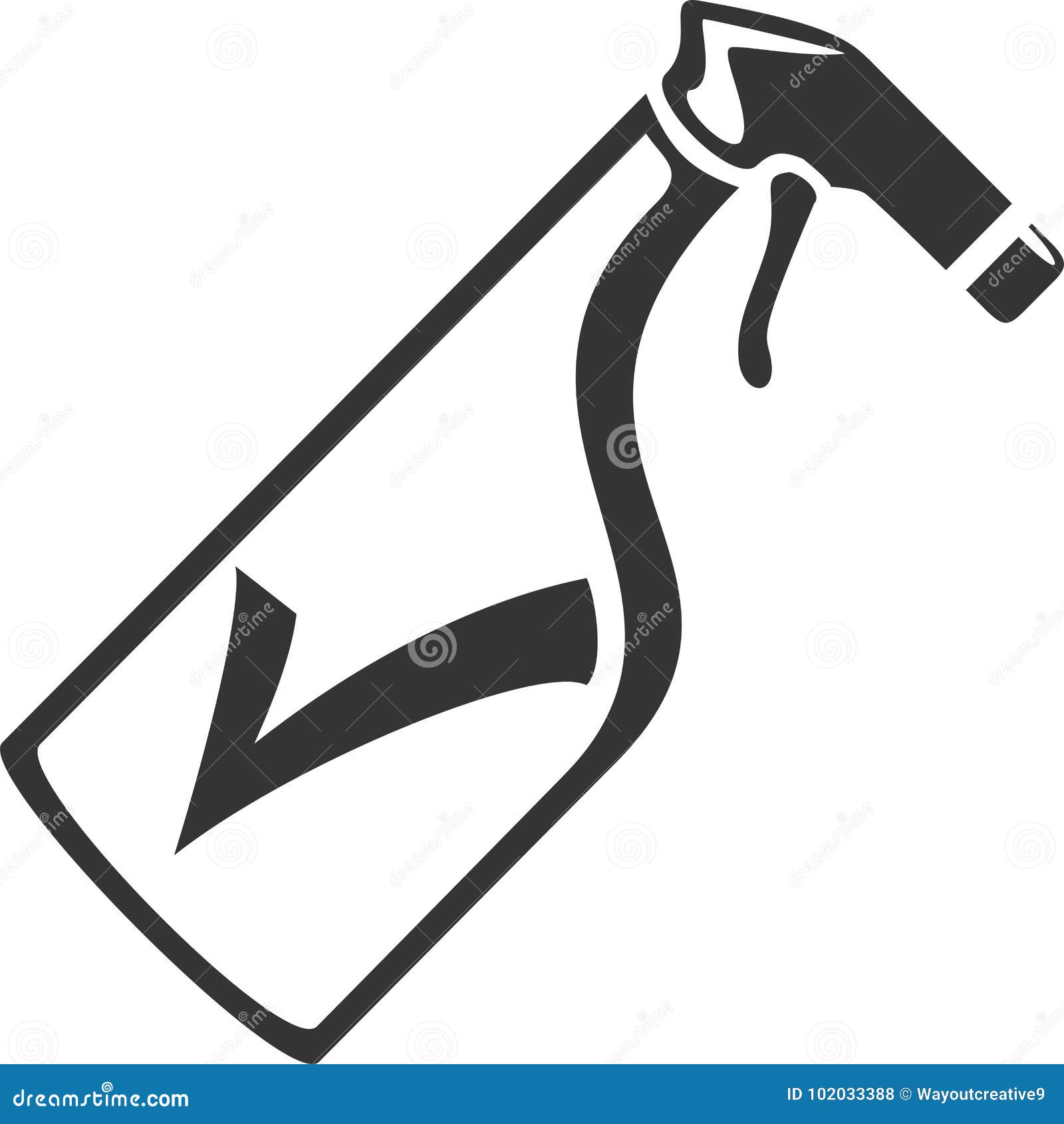 Spray Bottle - Check Mark Label - Tilted 45 Degrees Stock Photo ...