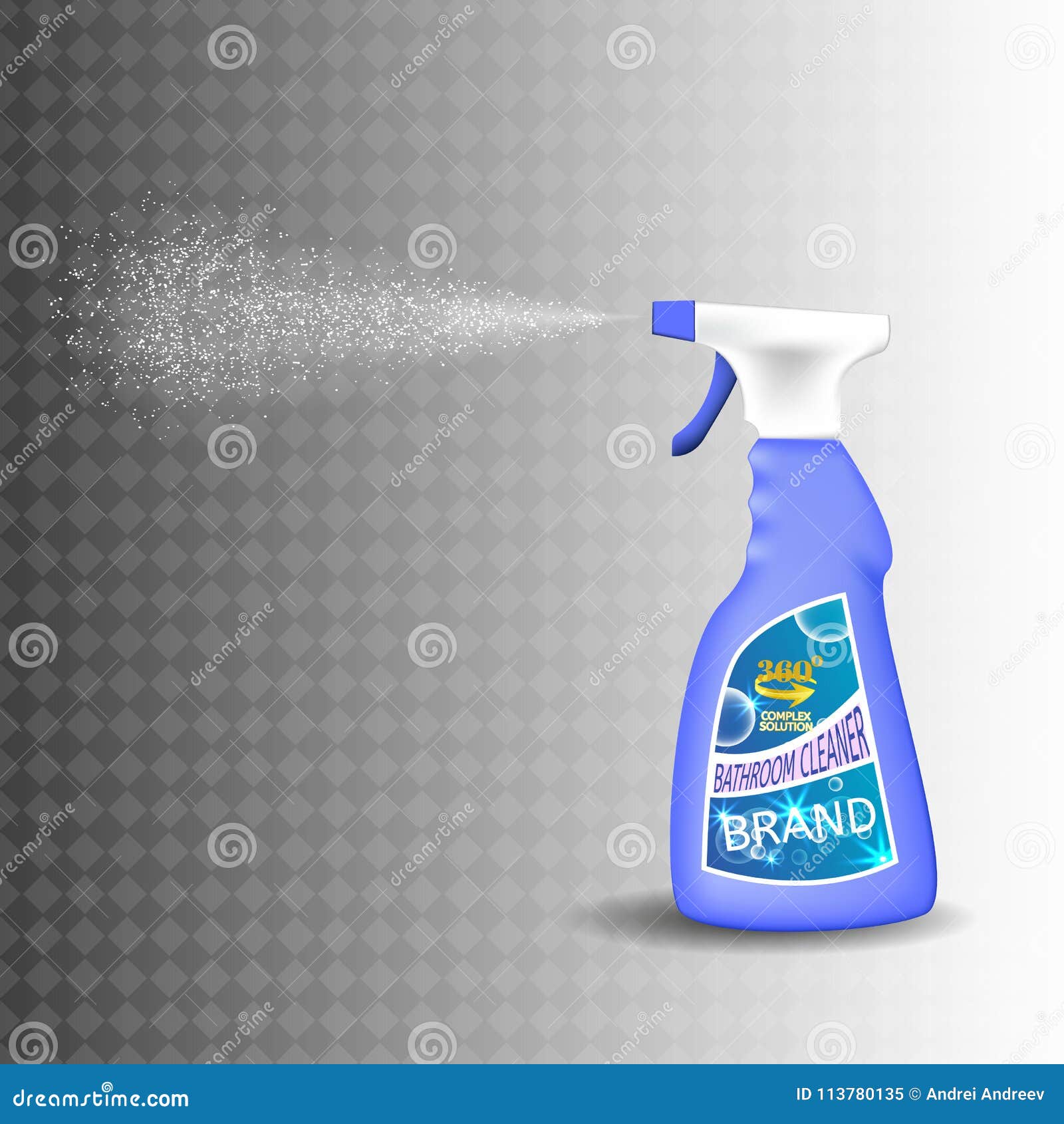 Spray Bottle Cleaner On A Transparent Background. Cartoon Vector ...