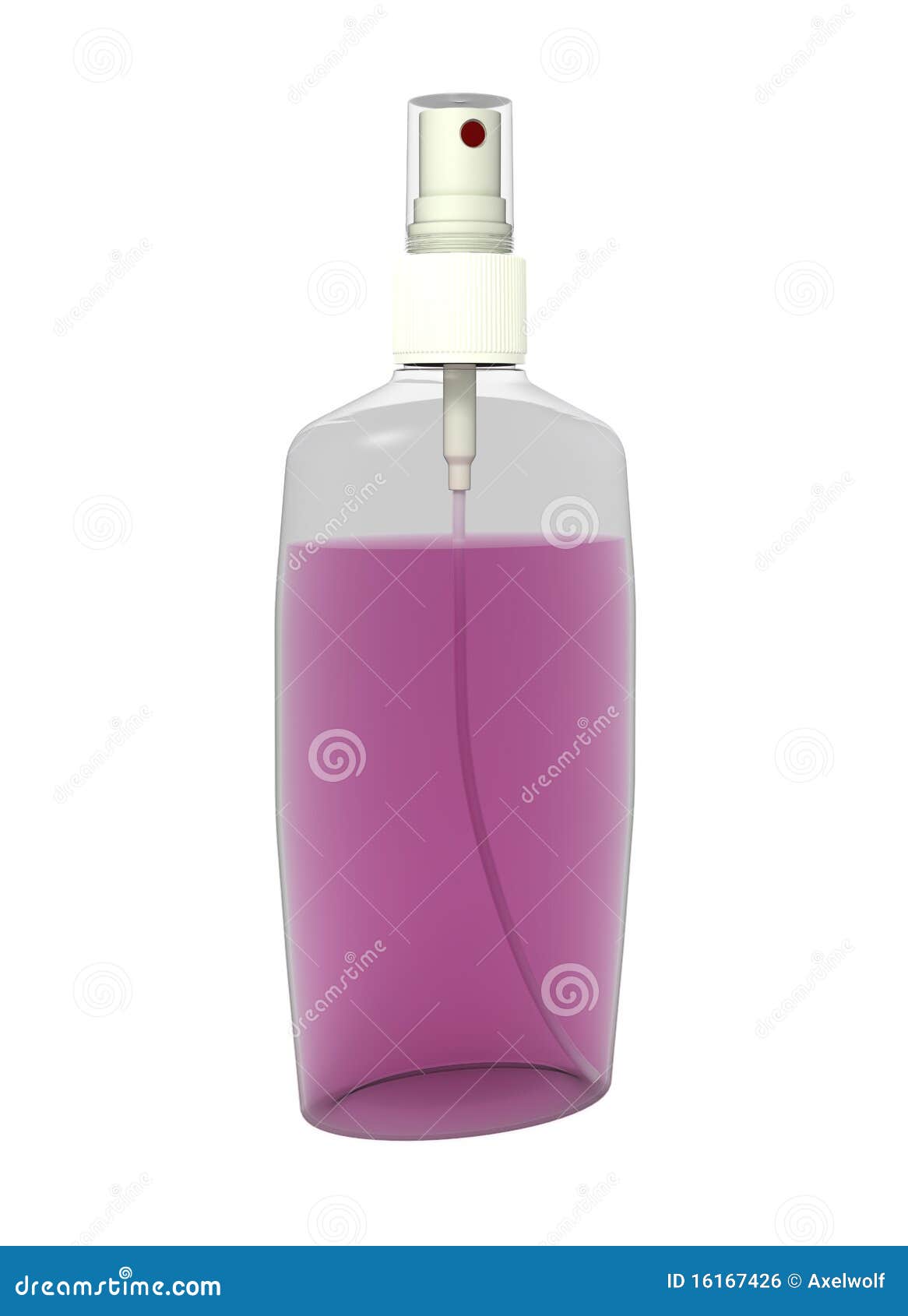 Spray Bottle with Pink Liquid, Isolated on White Stock Illustration ...