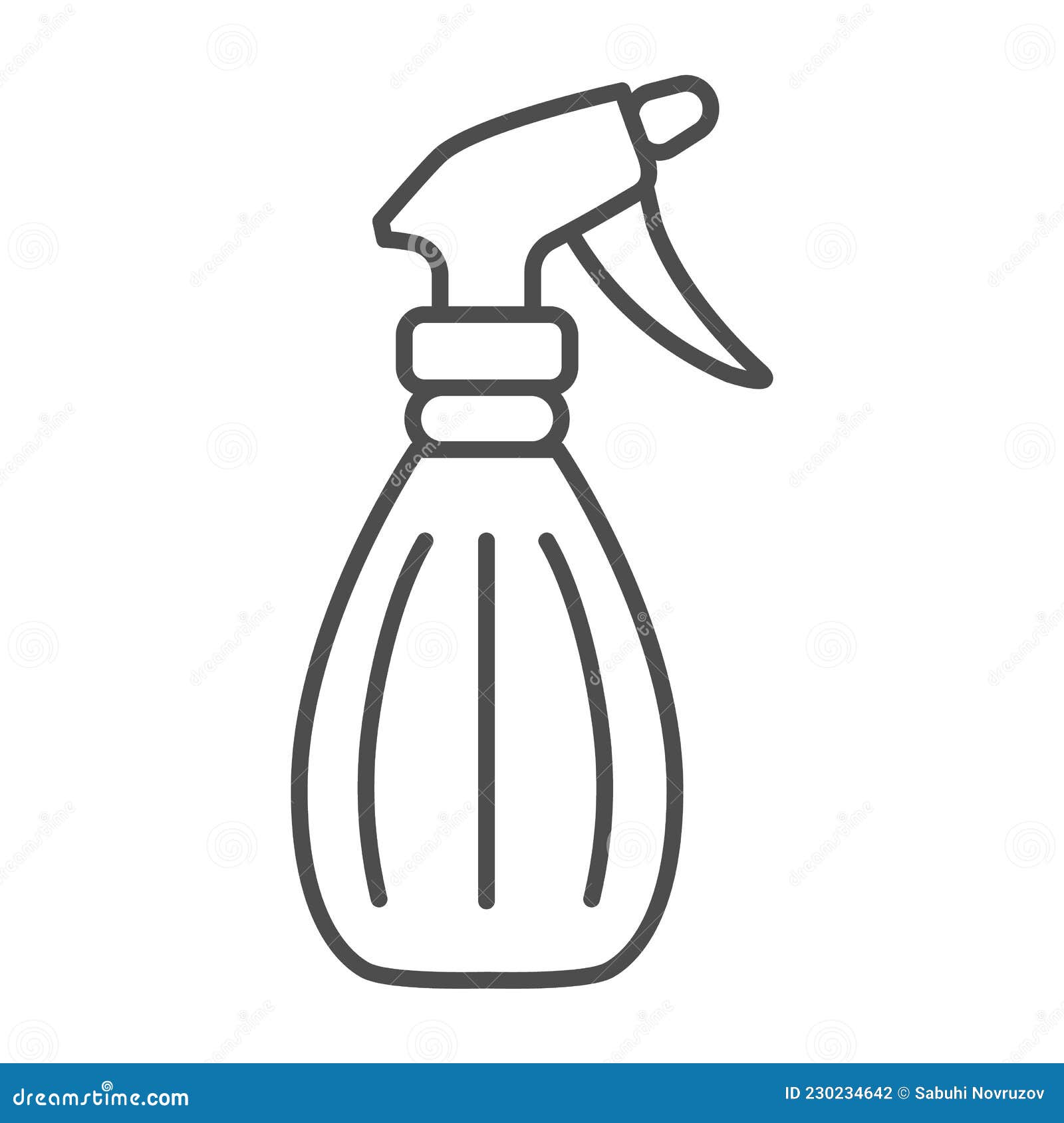 Spray Bottle, Pulverizer Thin Line Icon, Gardening Concept, Atomizer ...