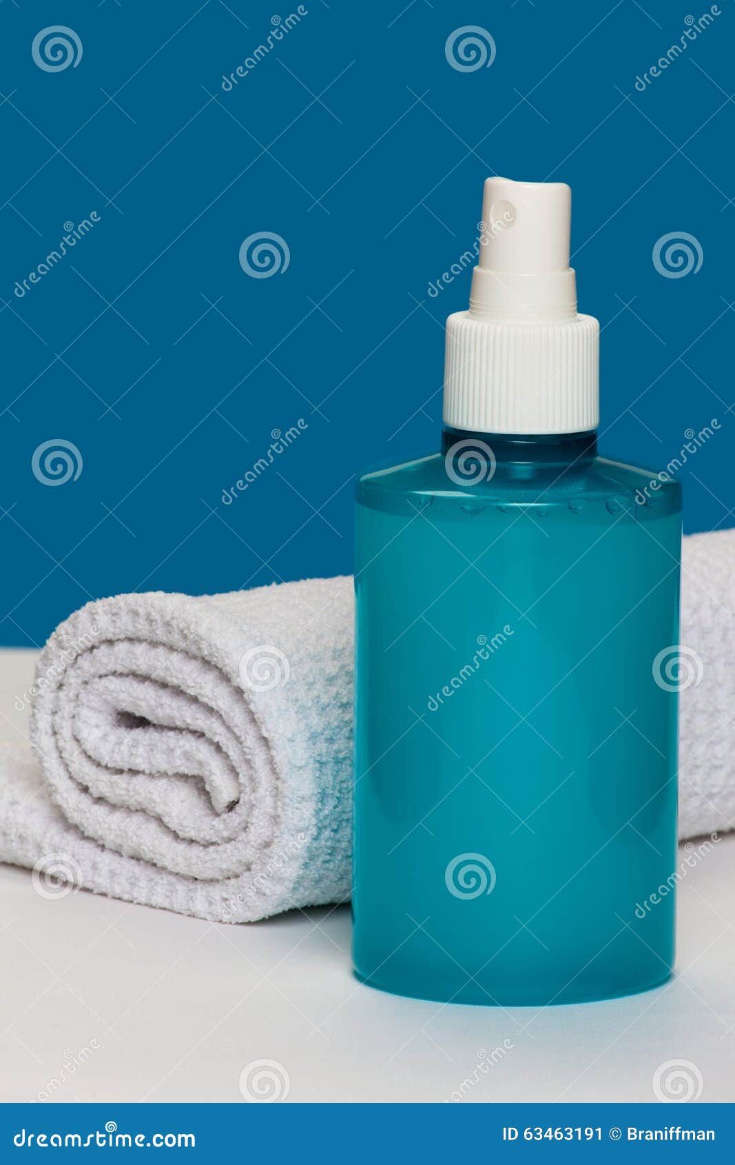 Spray bottle with towel stock image. Image of product - 63463191