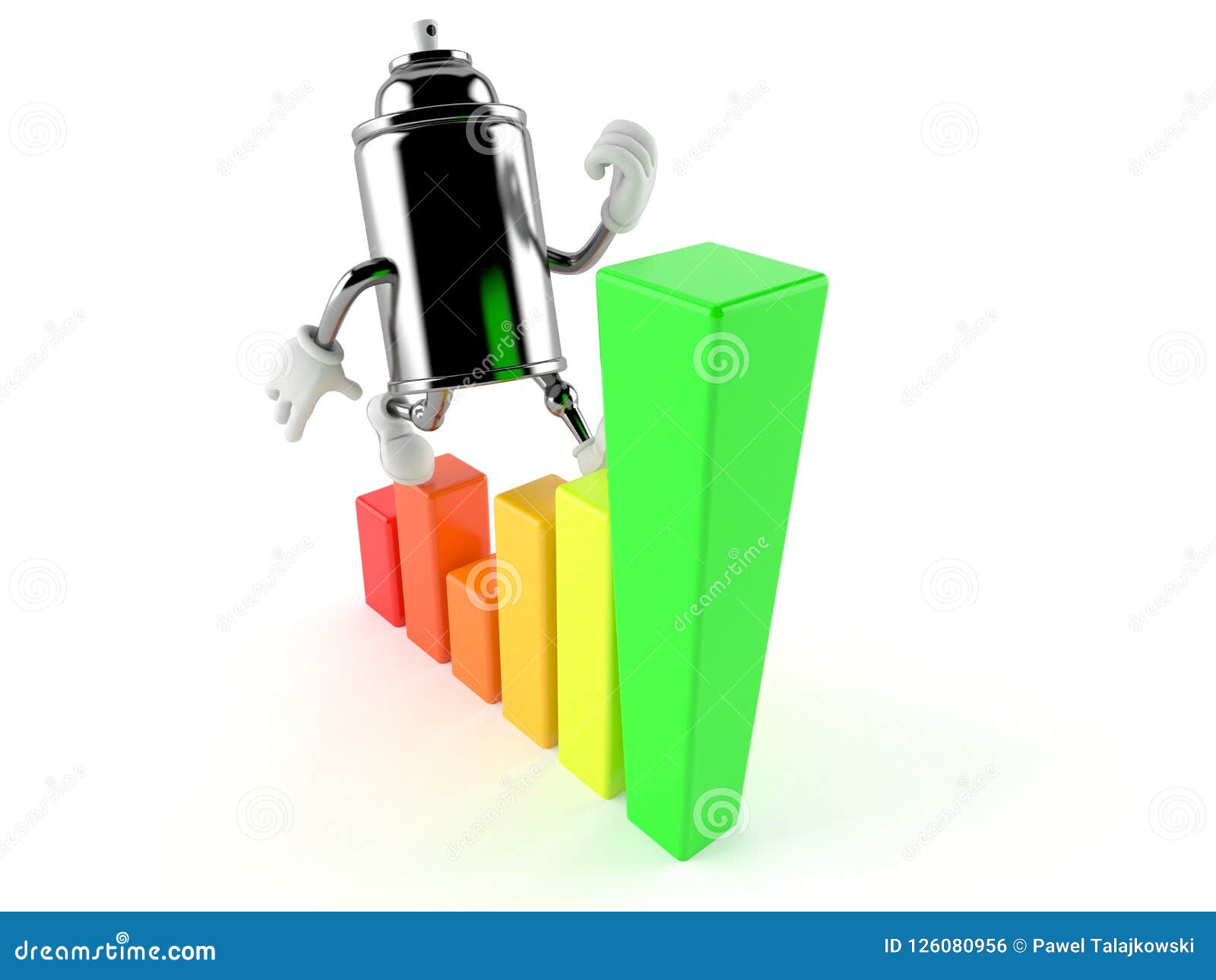Spray Can Character with Chart Stock Illustration - Illustration of ...