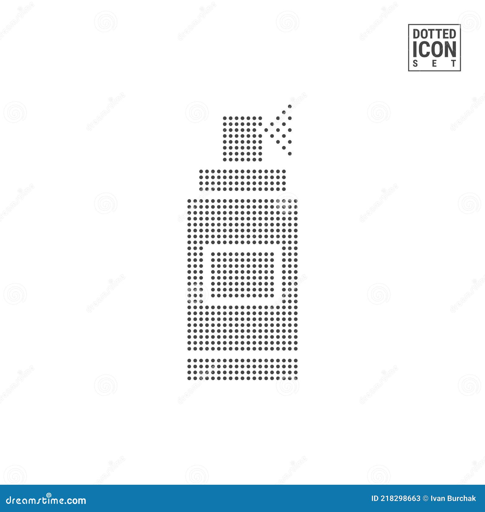 Spray Can Dot Pattern Icon. Spray Can Dotted Icon Isolated on White ...