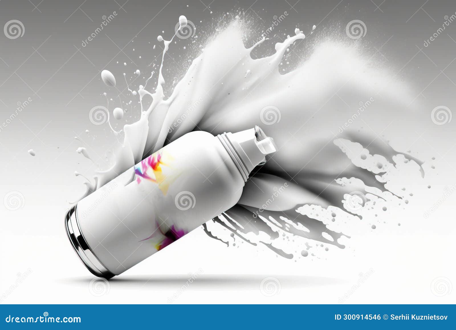 Spray Can Mockup with Paint. Header for Text on a White Background. AI ...