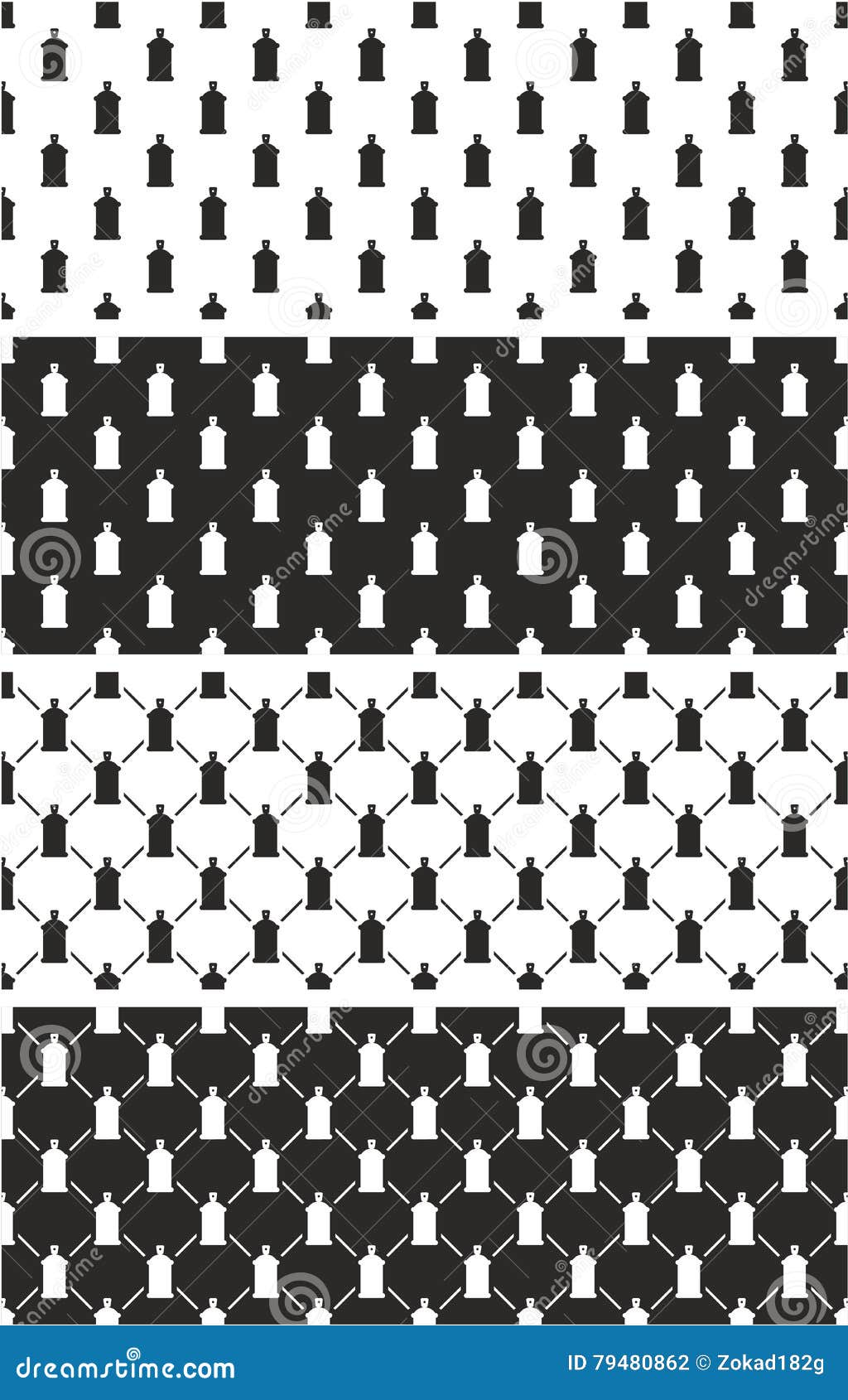 Spray Can Seamless Pattern Set Stock Vector - Illustration of ...