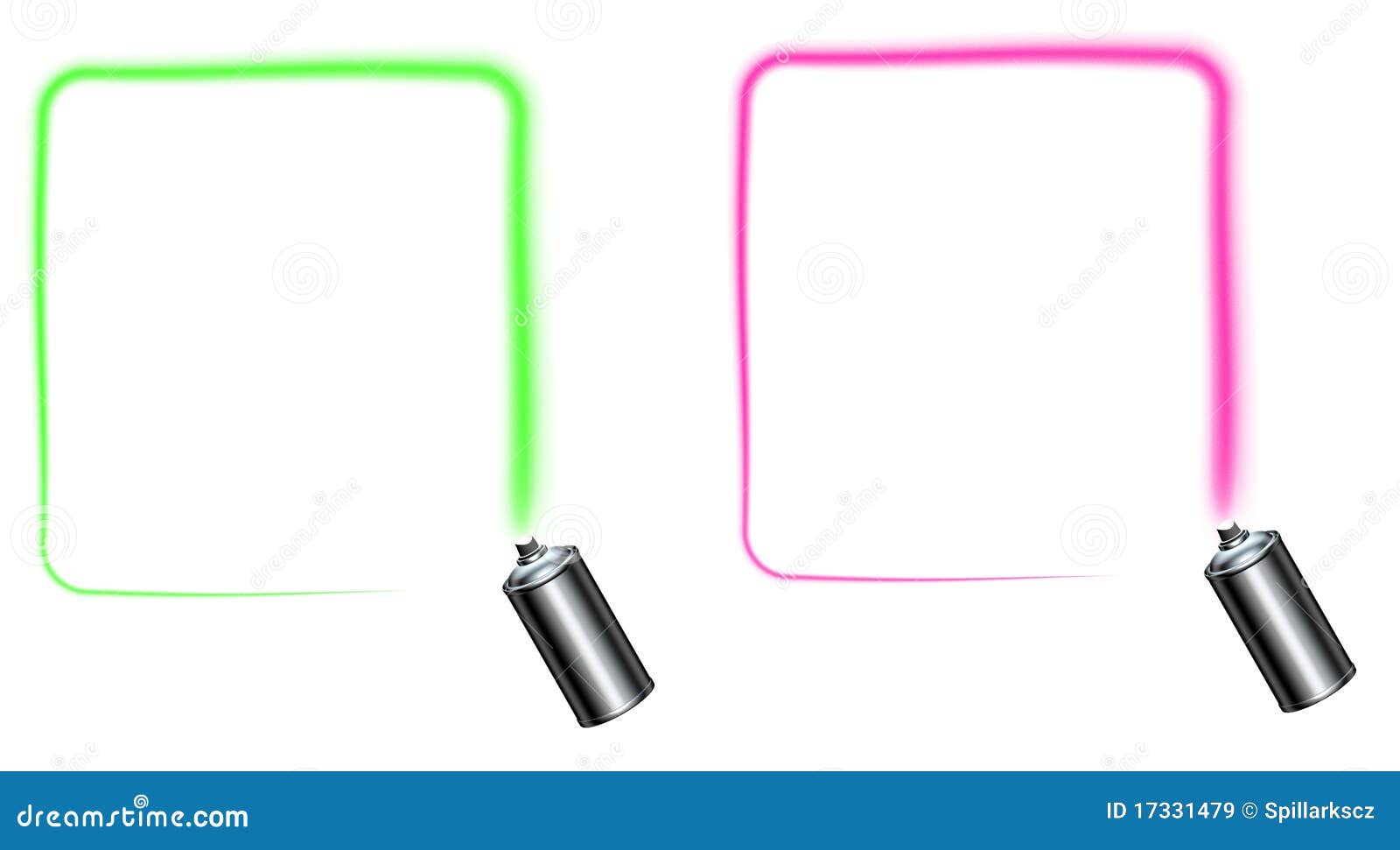Spray Can Spraying a Square Border Stock Illustration - Illustration of ...