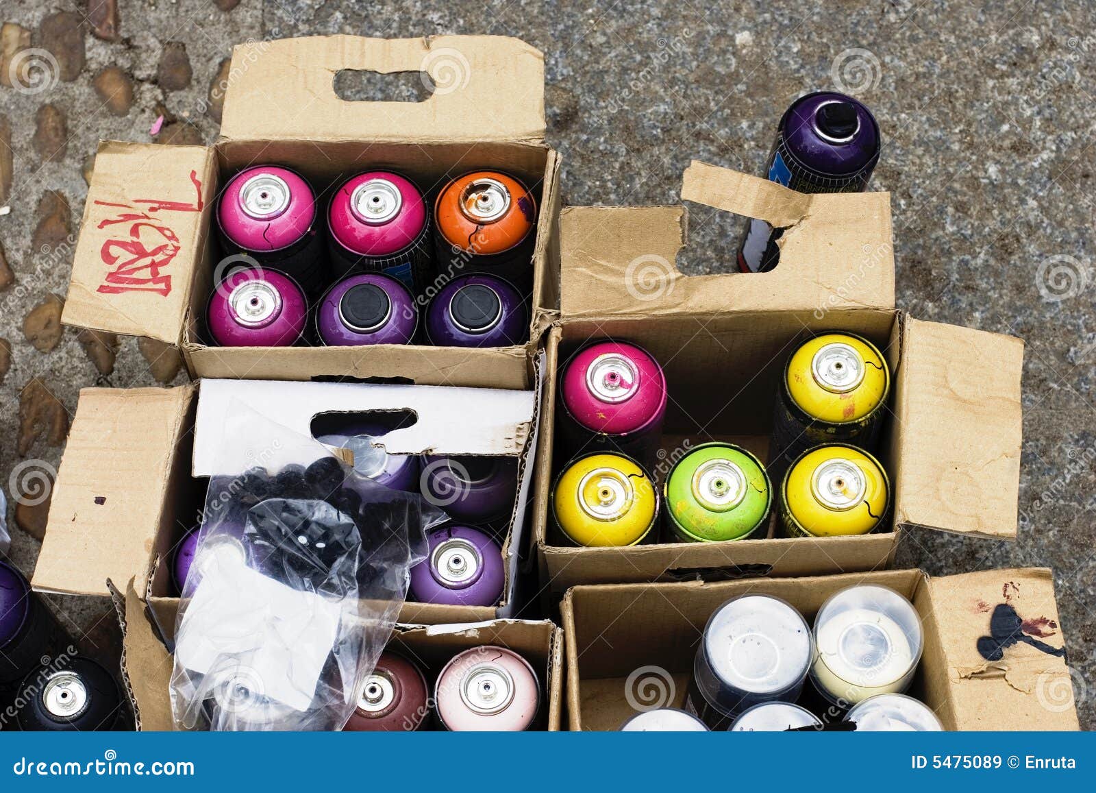 Spray cans stock image. Image of spray, orange, young - 5475089