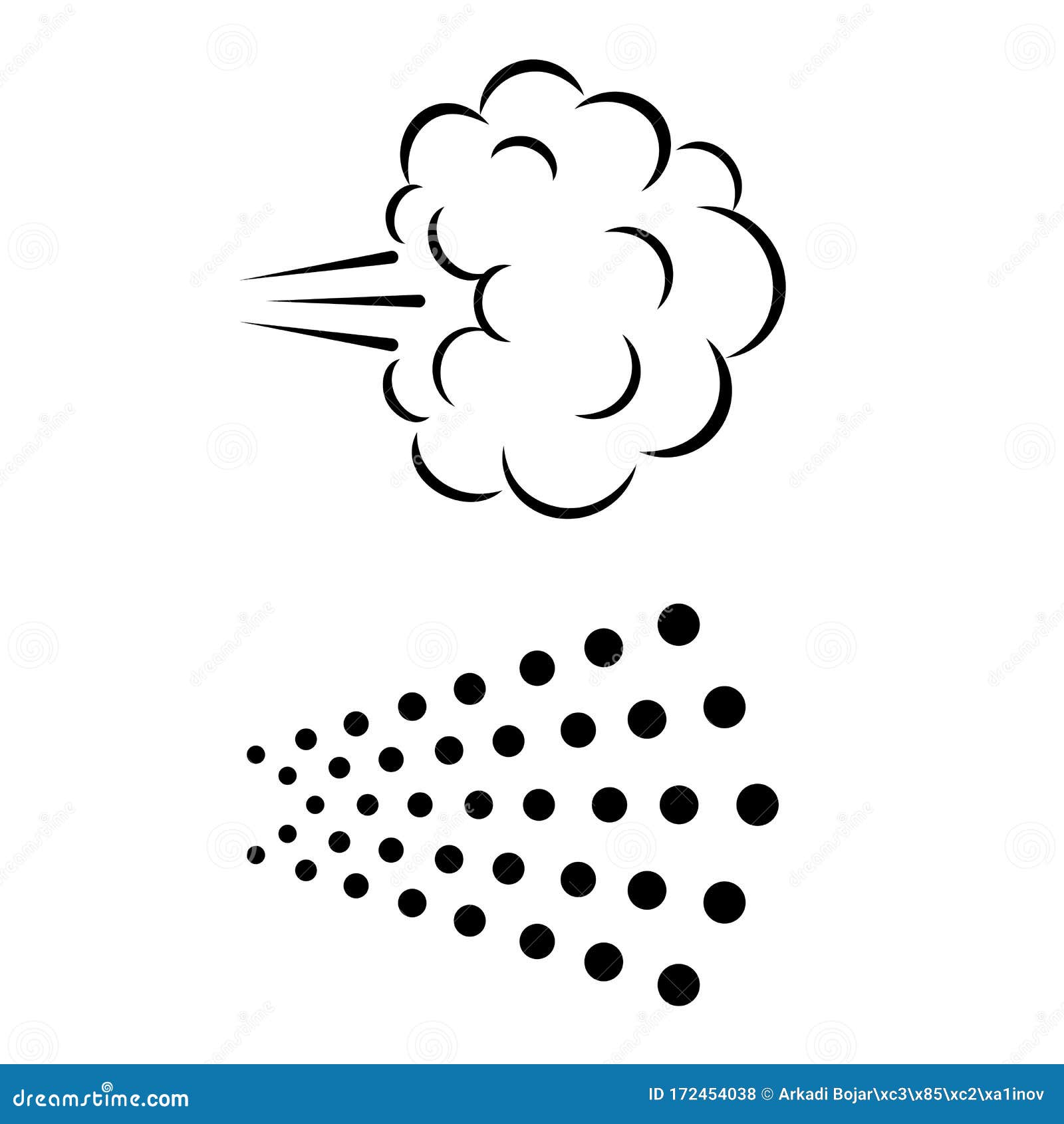 Spray clouds vector icon stock vector. Illustration of isolated - 172454038