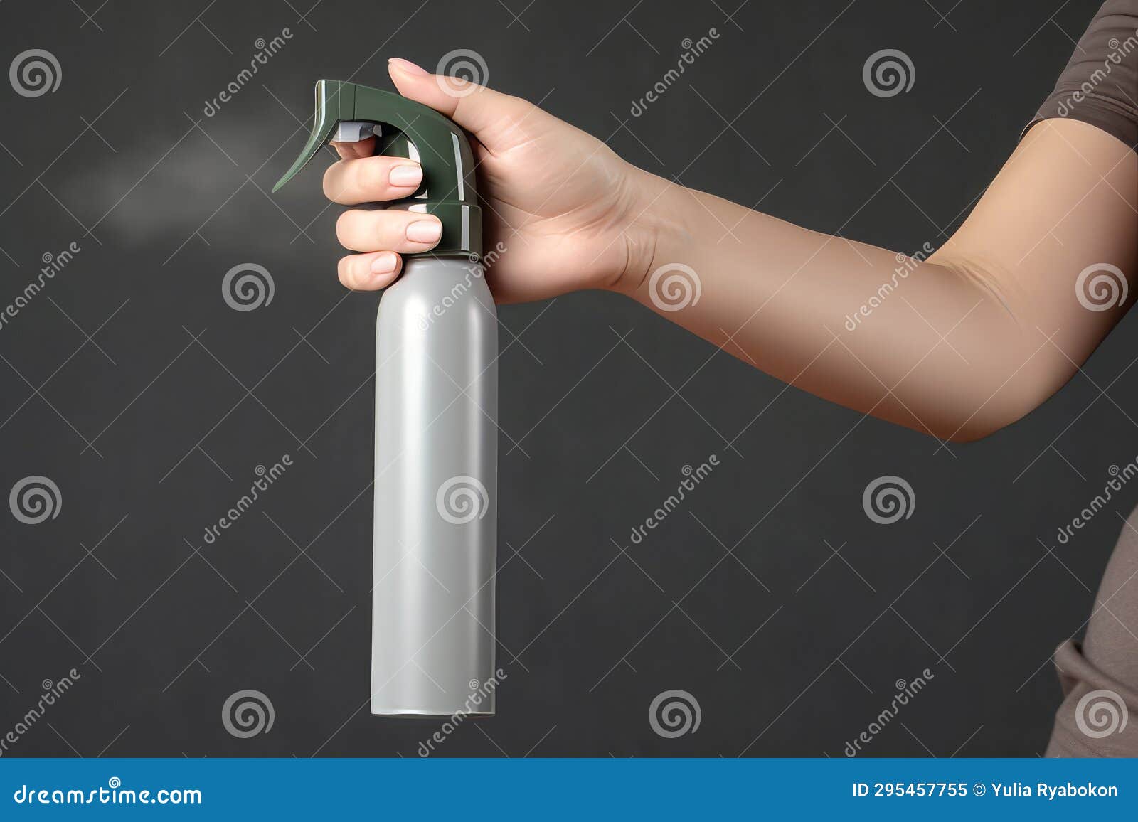 Spray Female Hand on Black Background. Generate Ai Stock Image - Image ...
