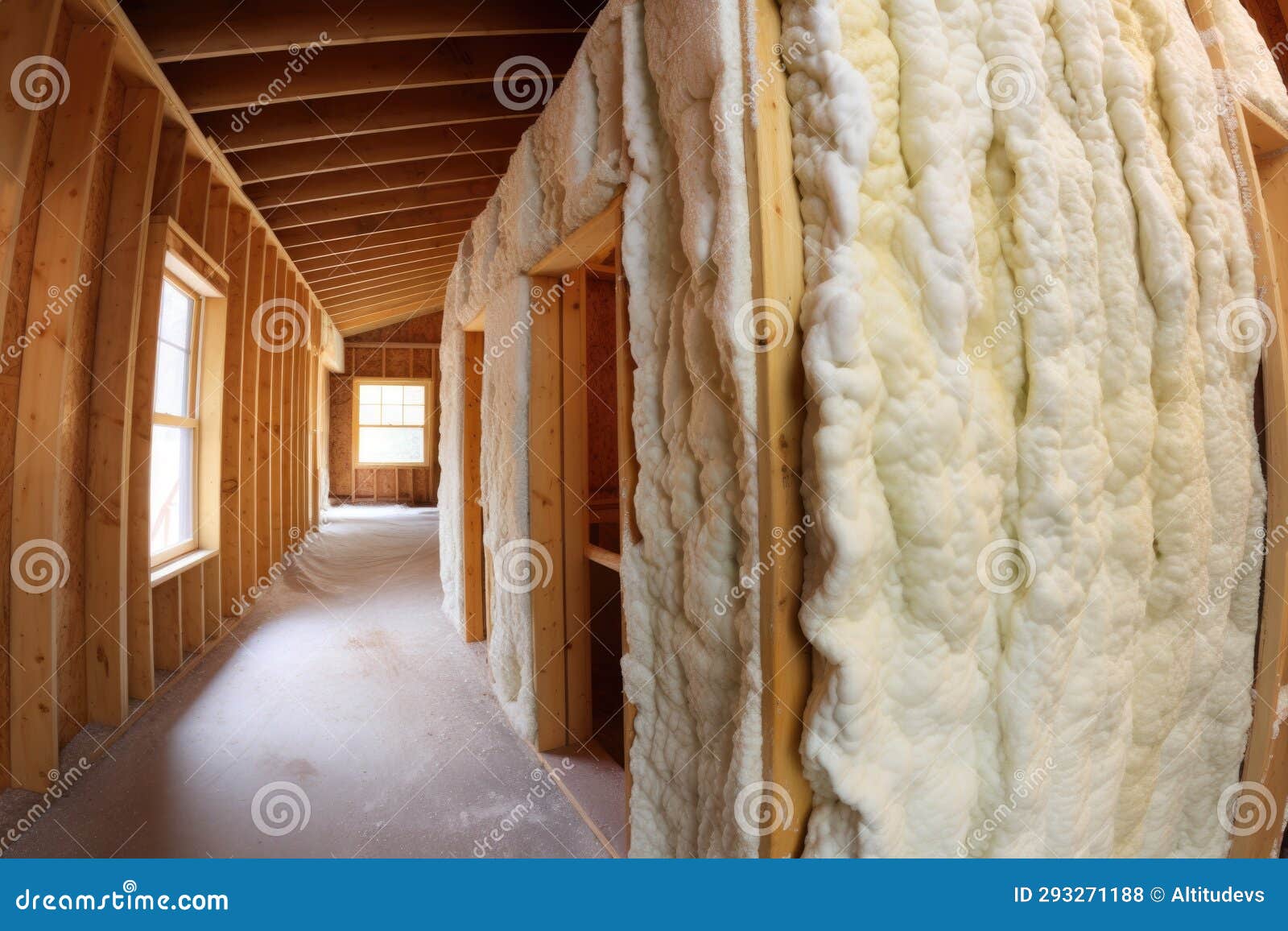 Spray Foam Insulation Expanding in a Wall Void Stock Photo - Image of ...