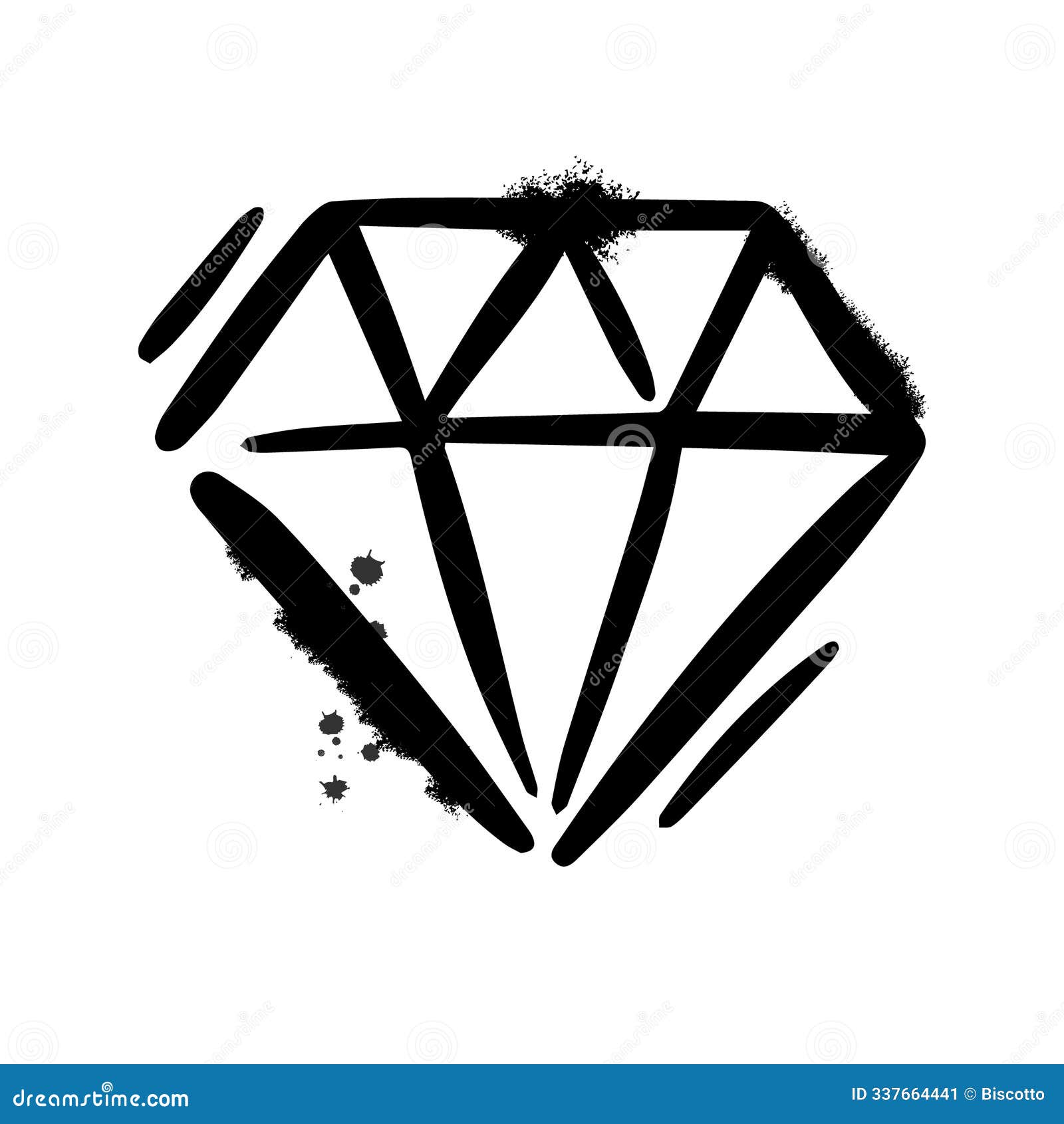 Spray Graffiti Diamond. Texture Element, Isolated on White Background ...
