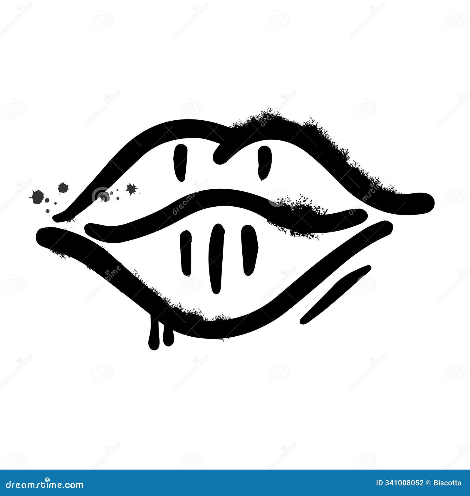 Graffiti Lips Sign Sprayed On White Isolated Background Stock Photo ...
