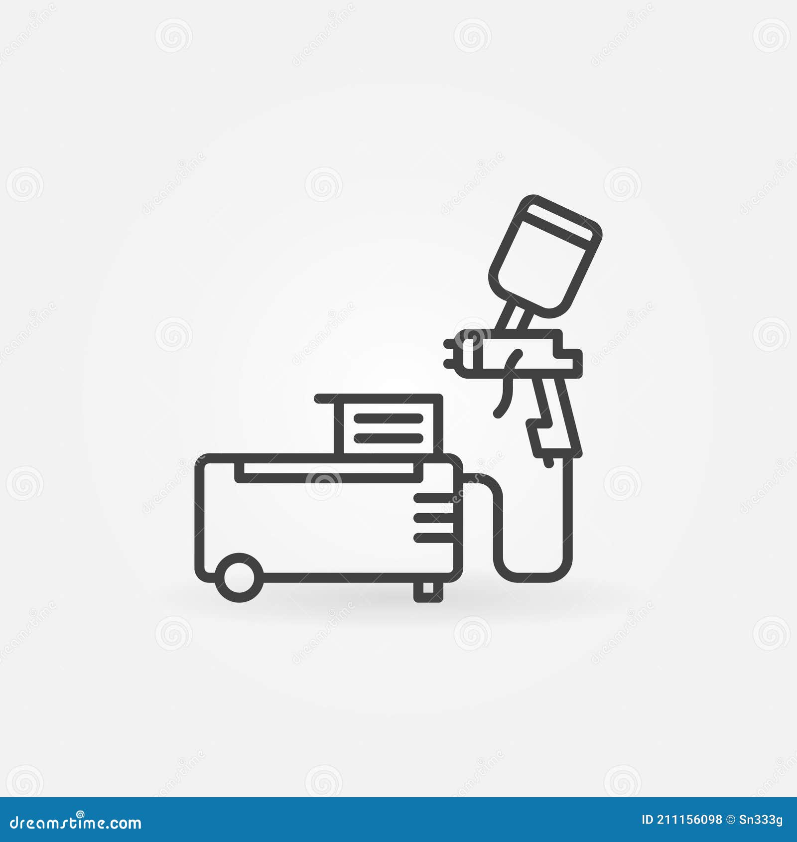 Spray Gun And Compressor Vector Concept Colored Icon | CartoonDealer ...