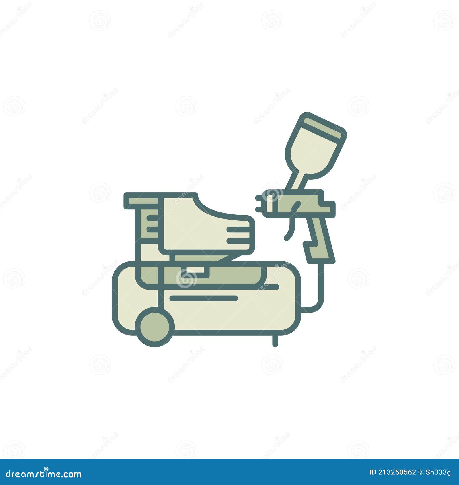 Spray Gun and Compressor Vector Concept Colored Icon Stock Vector ...