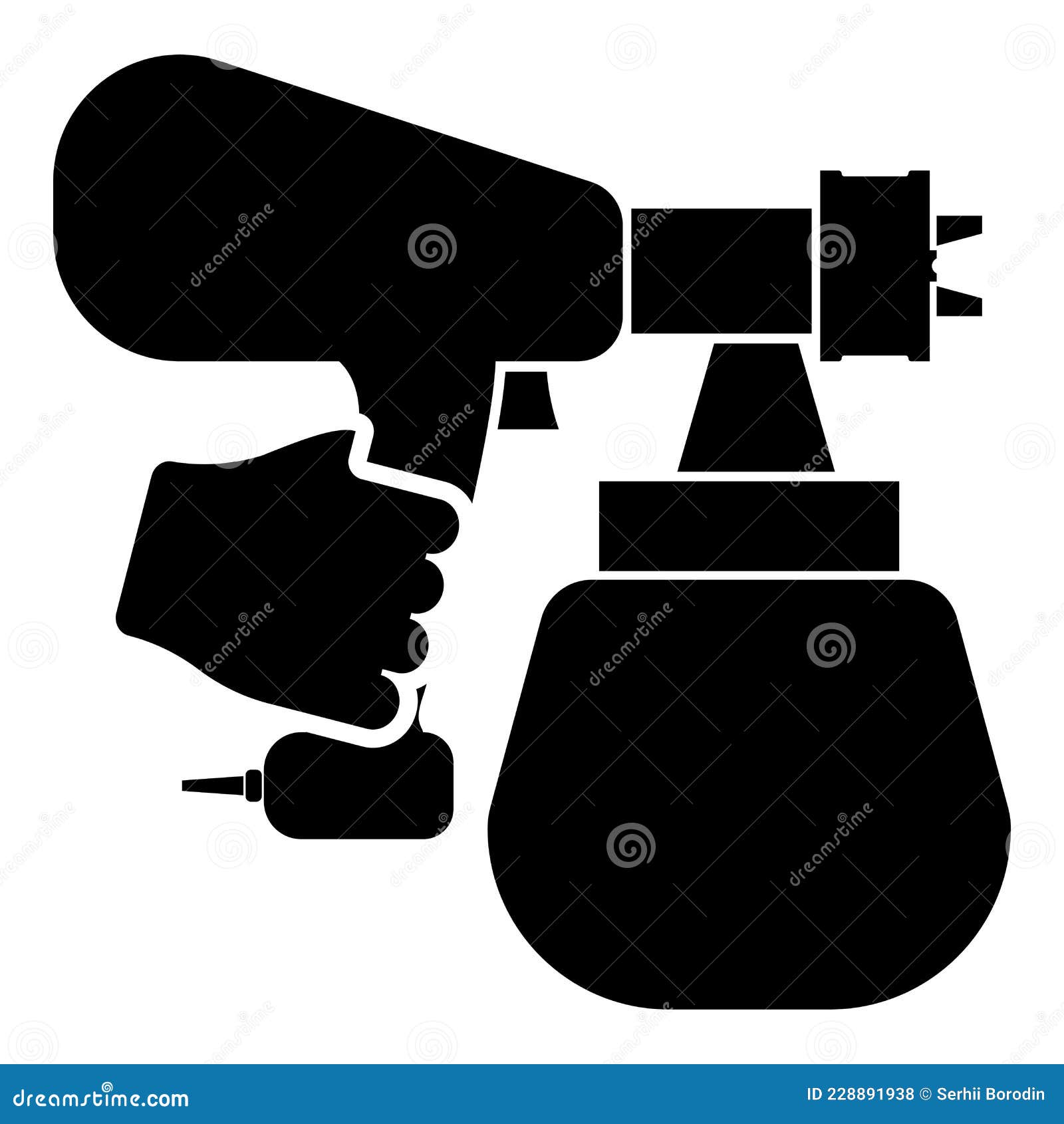 Spray Gun Holding in Hand Sprayer Using Arm Use Tool Atomizer ...