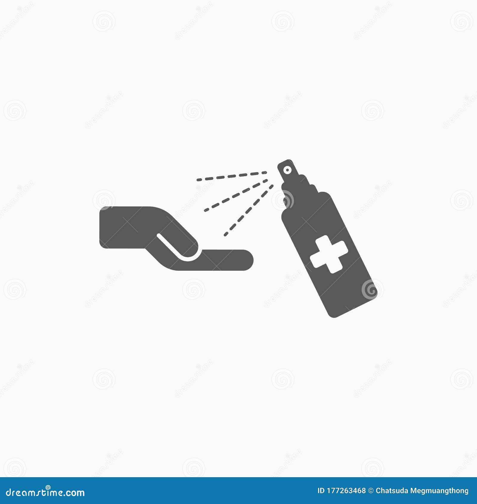 Spray Icon, Alcohol Spray Vector, Hand, Clean Stock Vector ...