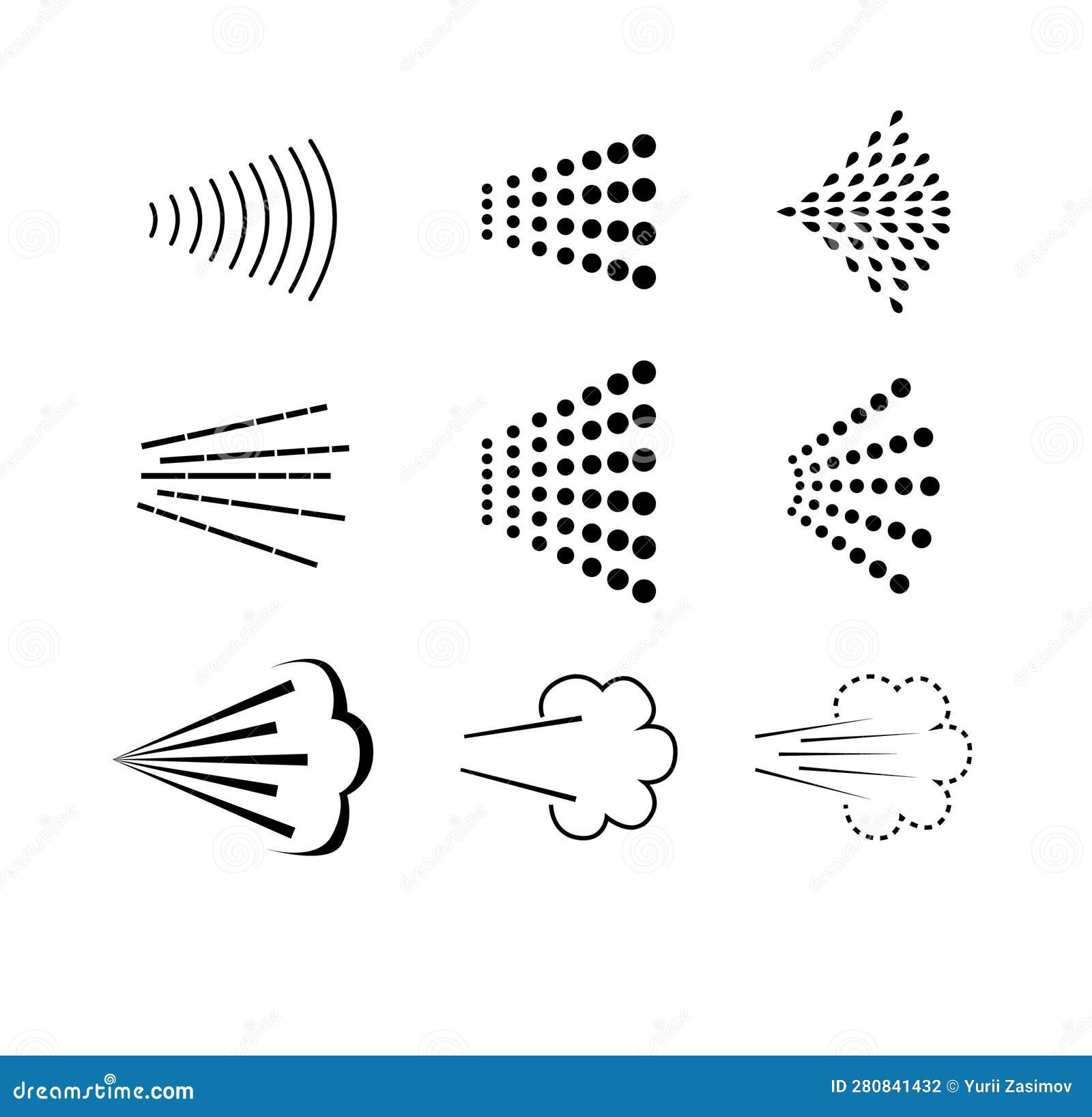 Spray Icons Set. Spray Steam Icons. Cleanning Deodorant Sprayed Line ...