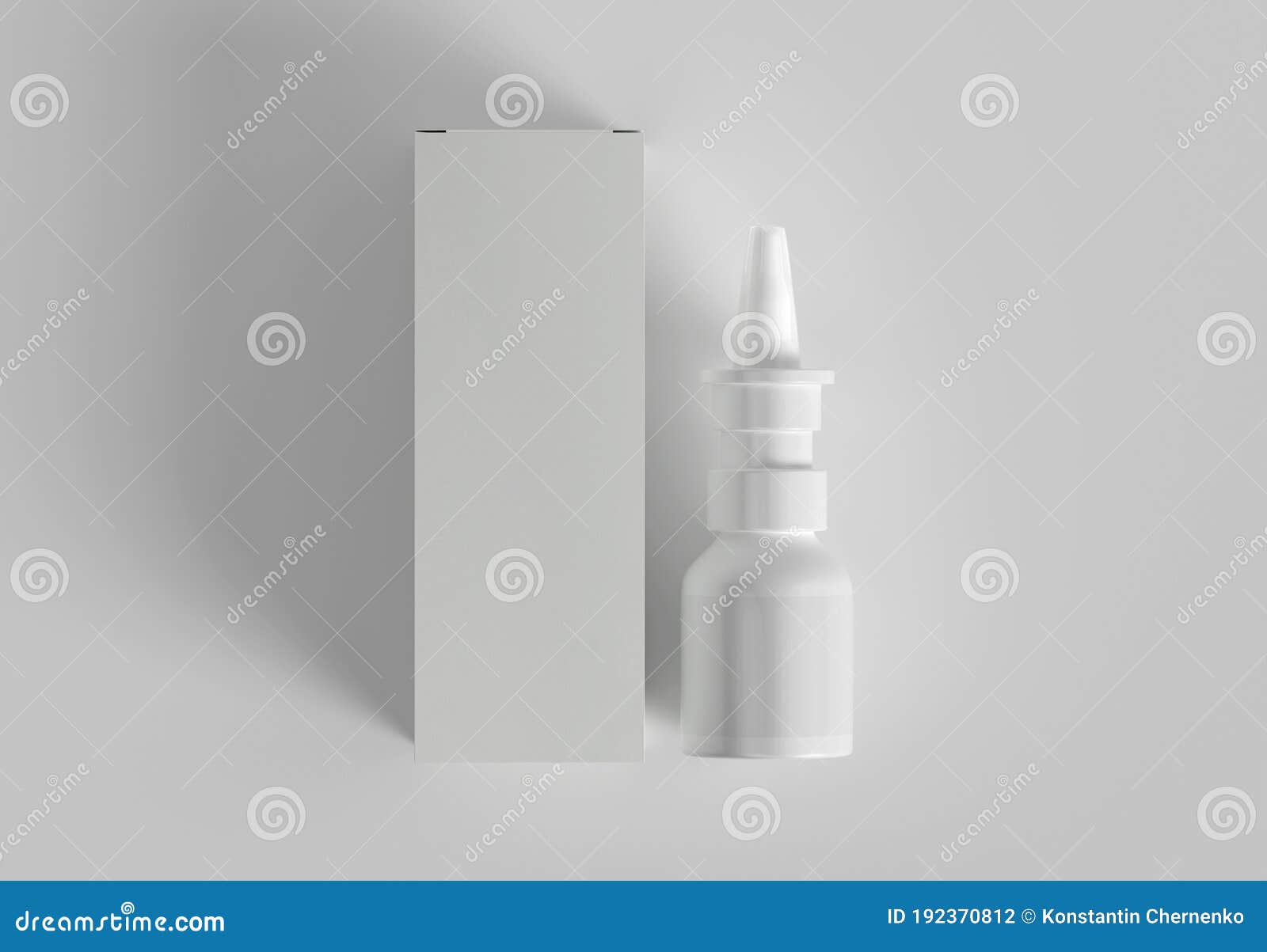 Spray Medical Nasal Box Packaging Mockup. Stock Illustration ...