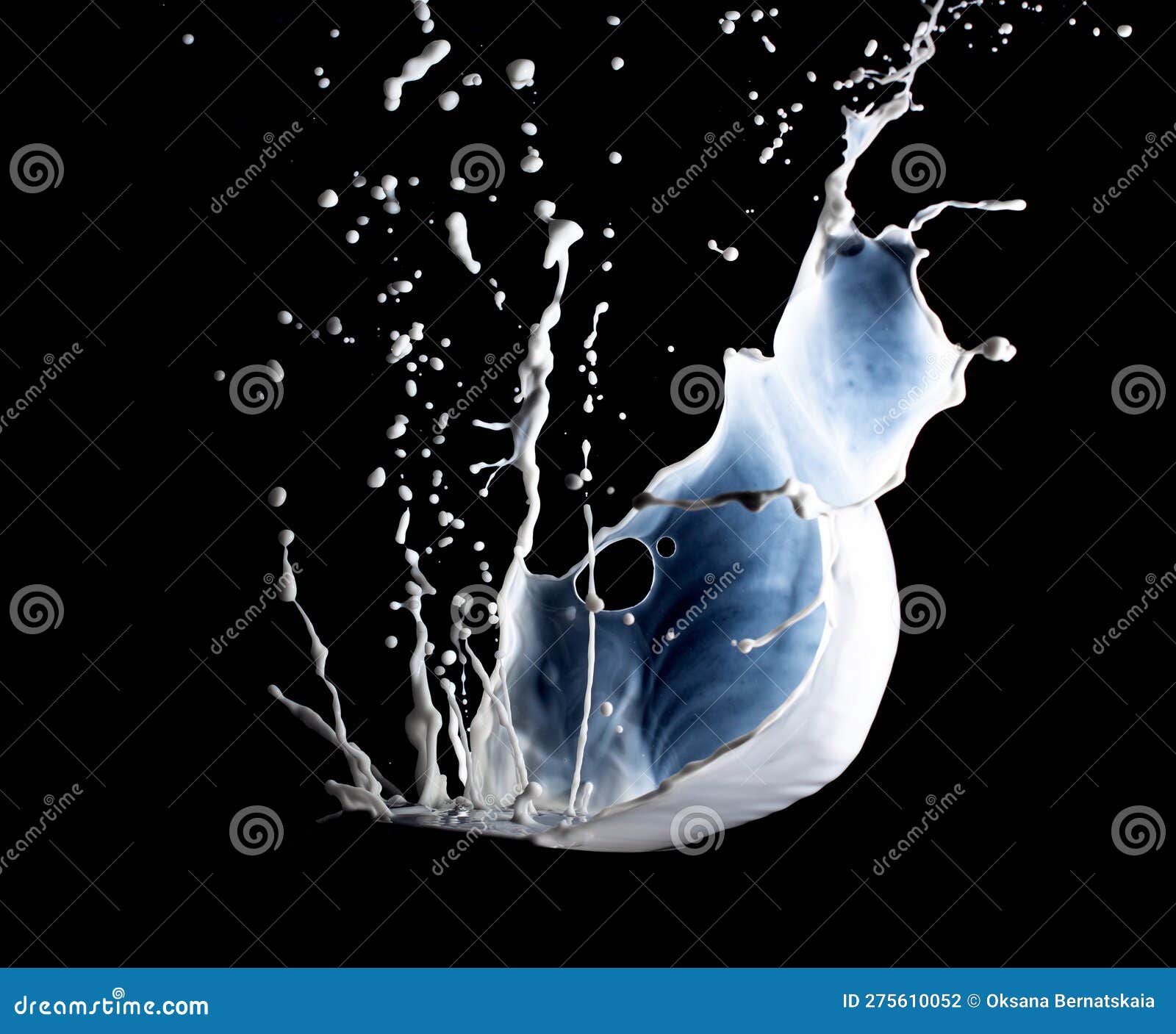 Spray of Milk on Black Background Stock Photo - Image of drops, milk ...