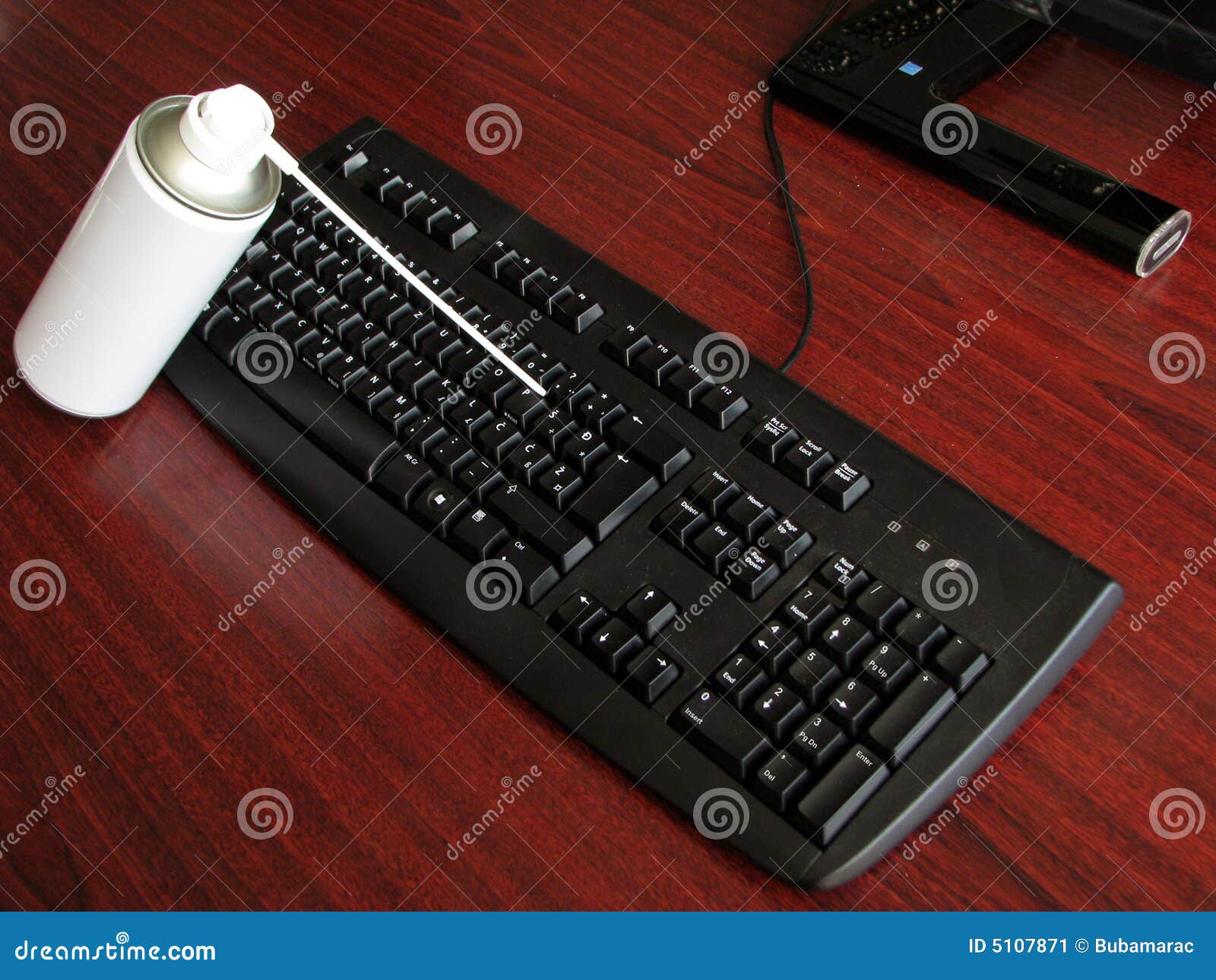 Spray nozzle with keyboard stock image. Image of dirty - 5107871