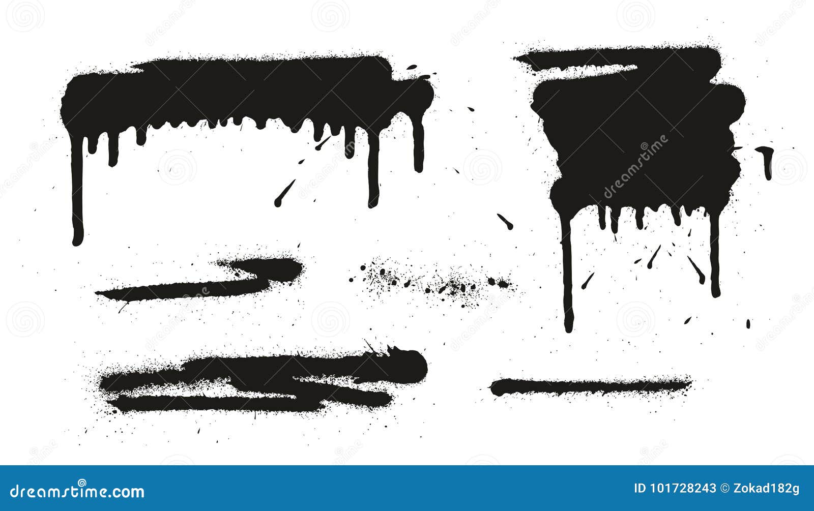 Spray Paint Abstract Vector Backgrounds, Lines & Drips Set 06 Stock ...
