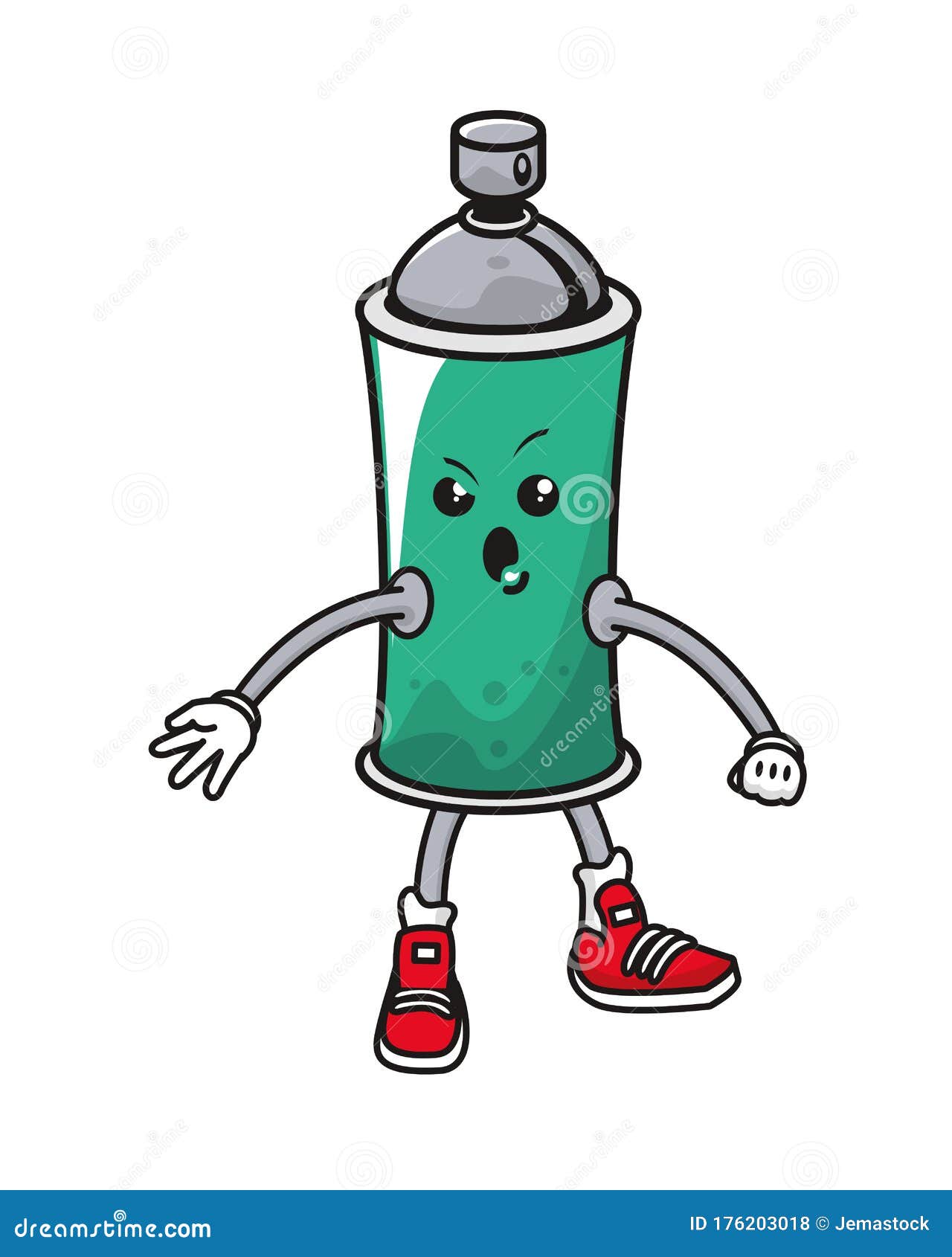 Spray Paint Bottle Comic Character Stock Vector - Illustration of ...