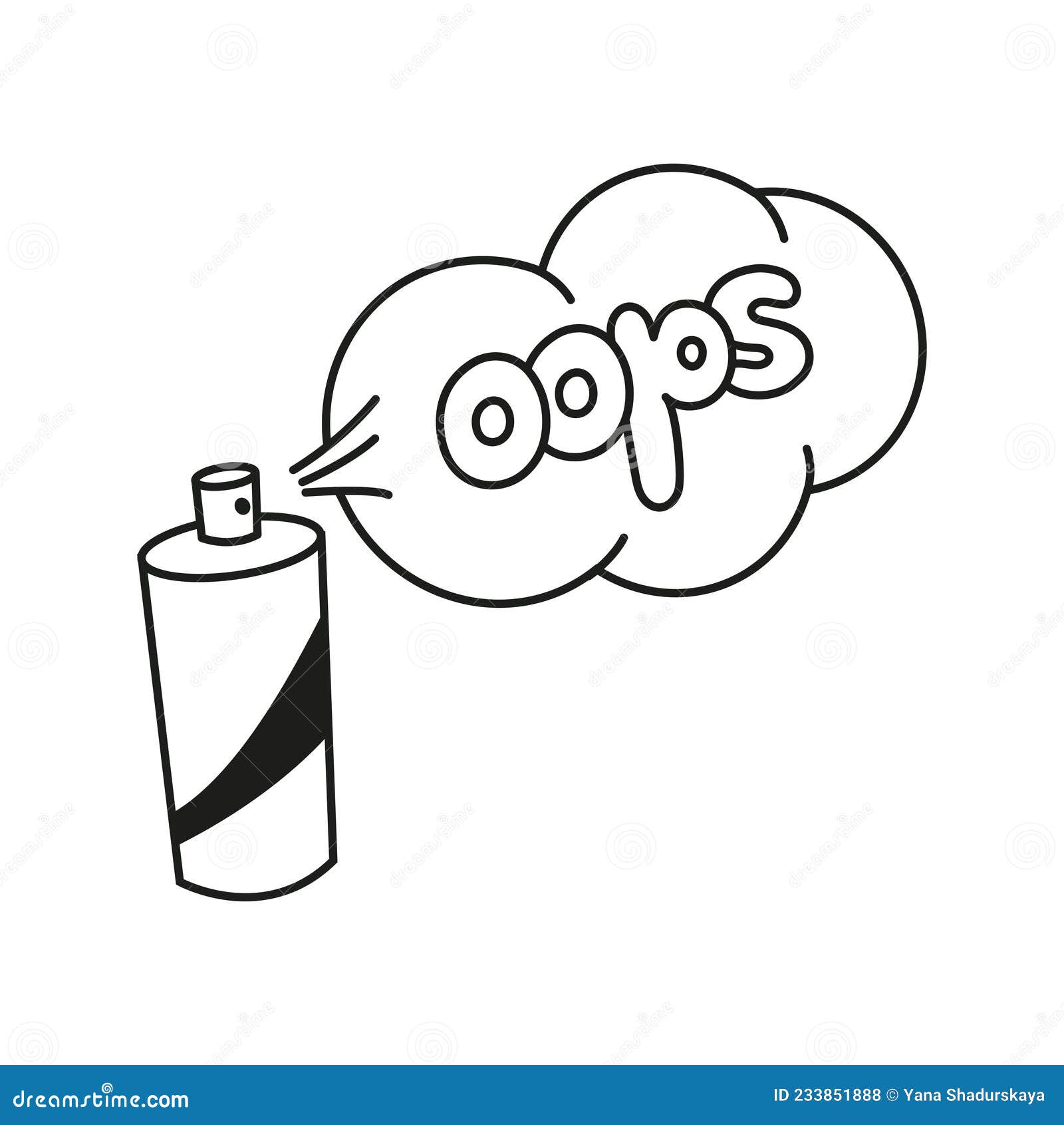 Spray Paint for Graffiti in a Spray Can, with the Inscription - Oops ...