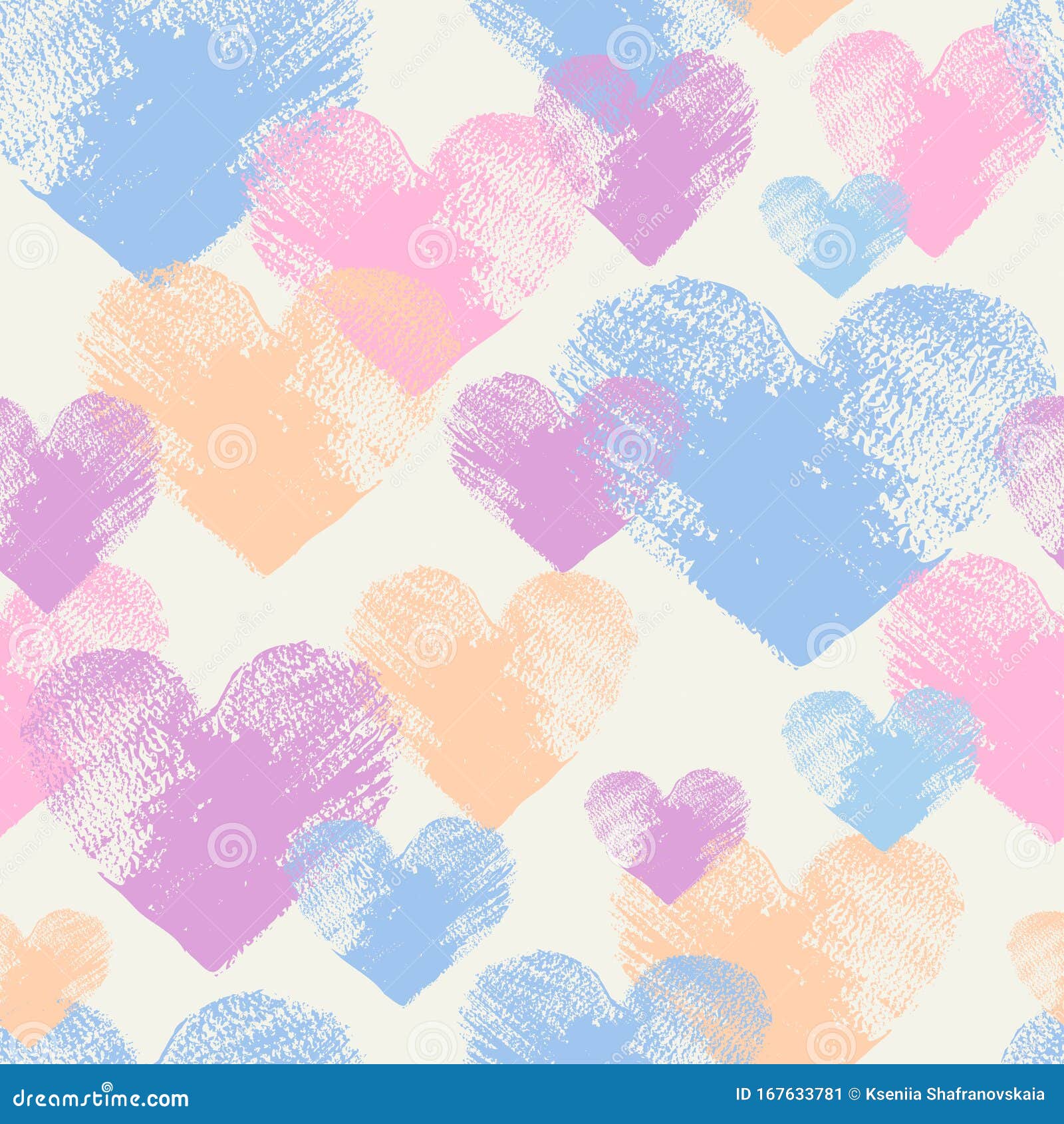 Spray Painted Acrylic Hearts, Vector Seamless Pattern Stock Vector ...
