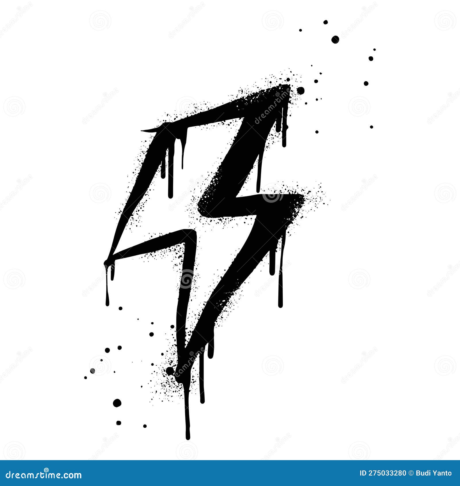 Spray Painted Graffiti Electric Lightning Flash, Lightning Bolt in ...