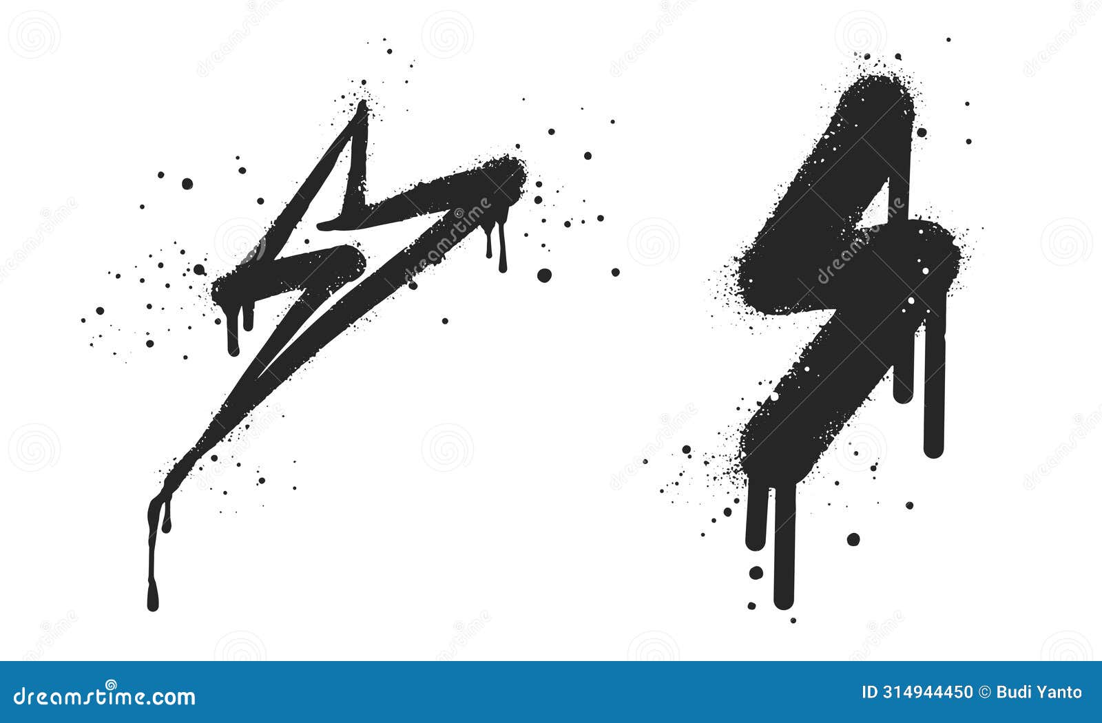 Spray Painted Graffiti Electric Lightning Flash, Lightning Bolt in ...