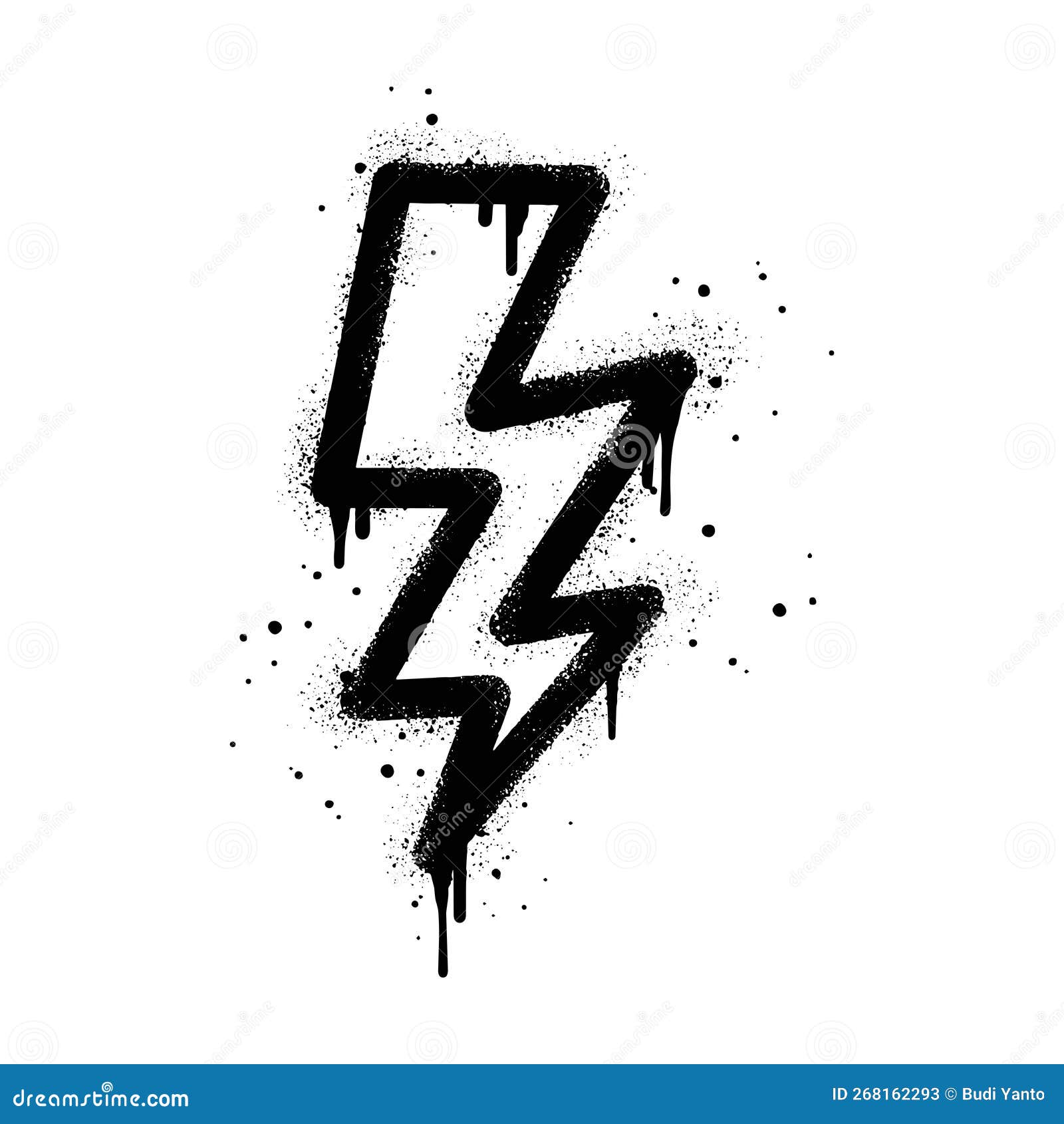 Spray Painted Graffiti Electric Lightning Flash, Lightning Bolt in ...
