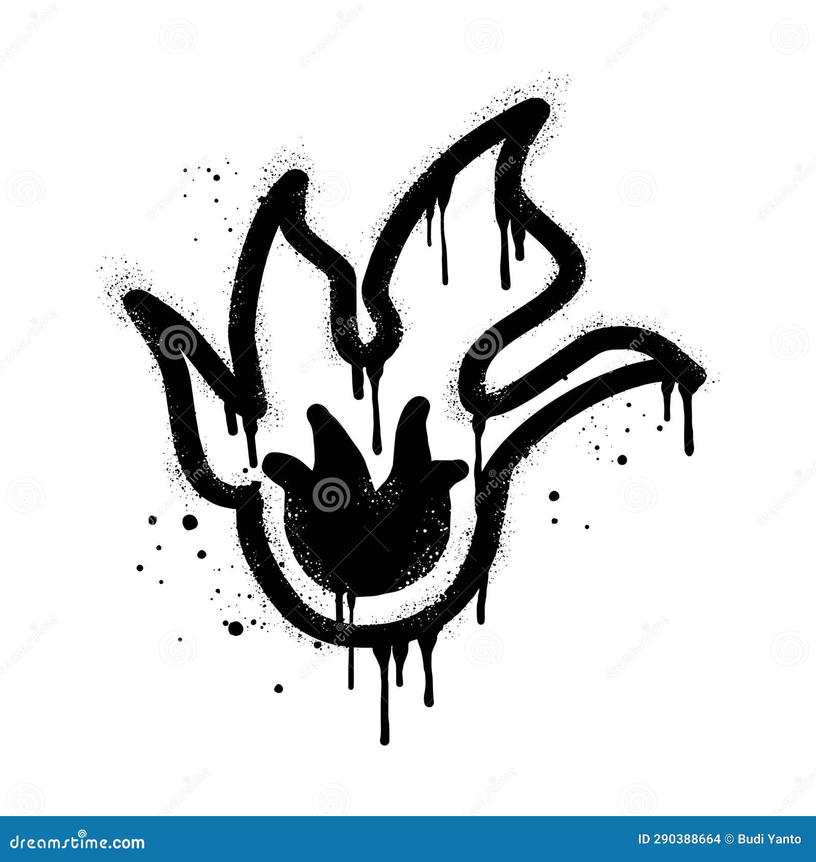 Spray Painted Graffiti Fire Flame Icon. Fire Symbol Stock Vector ...