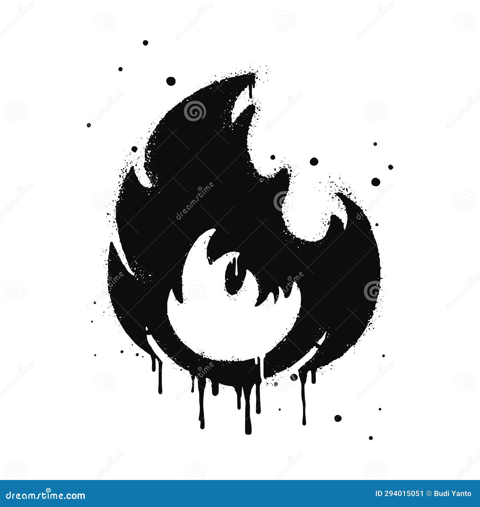 Spray Painted Graffiti Fire Flame Icon. Fire Symbol Stock Image ...