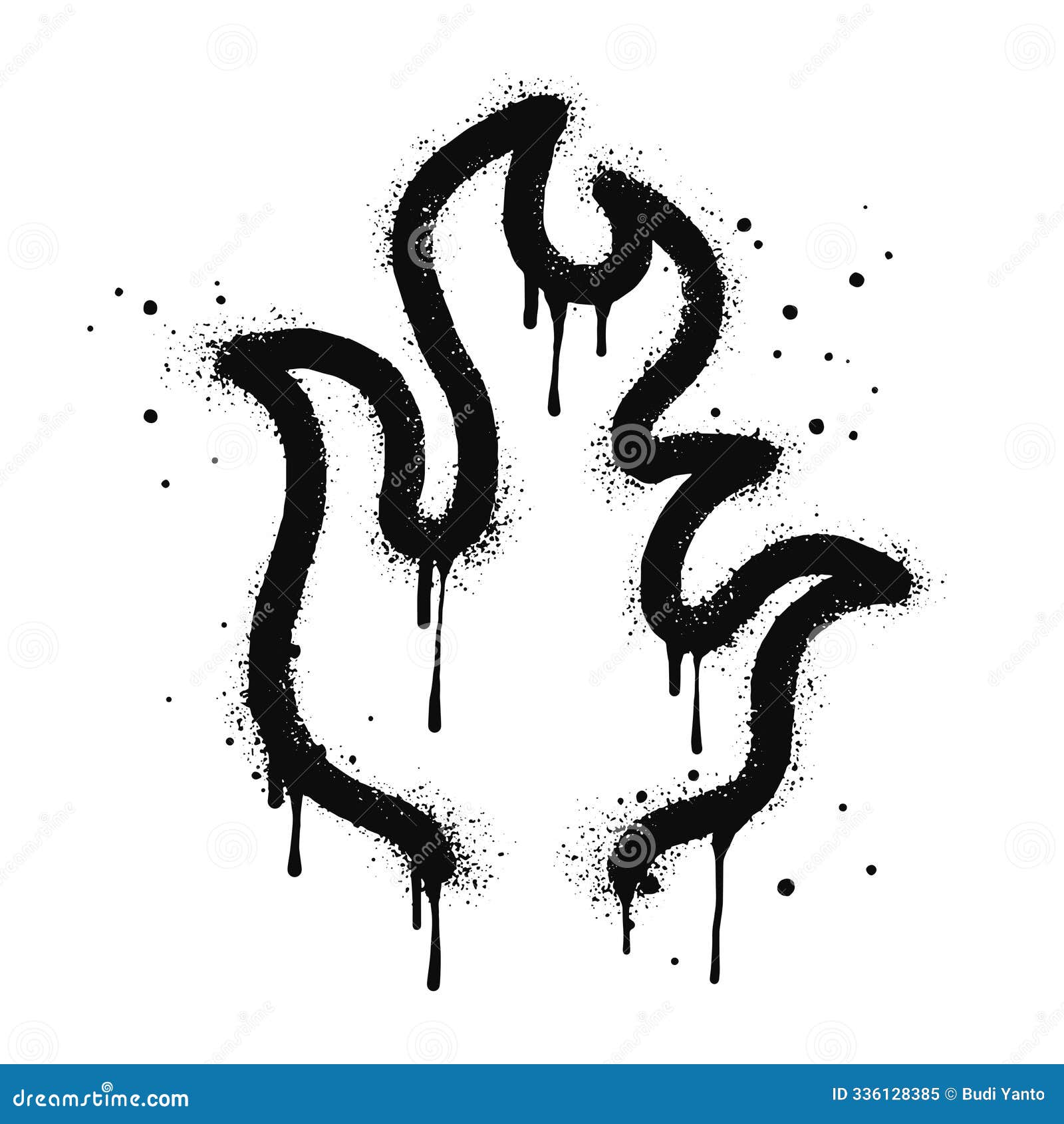 Spray Painted Graffiti Fire Flame Icon. Fire Symbol Stock Illustration ...