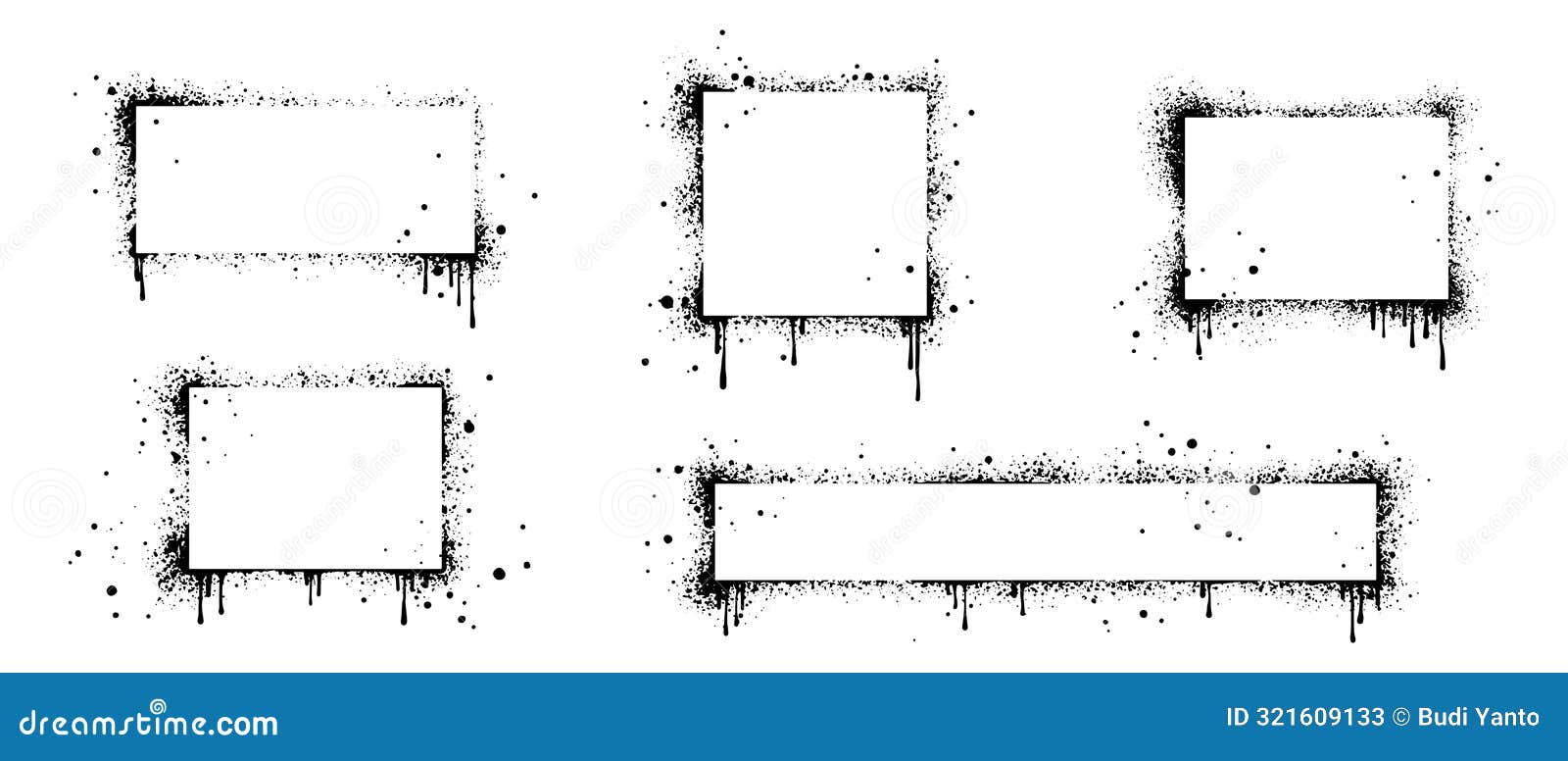 Spray Painted Graffiti Frames For Text Box In Black Over White ...