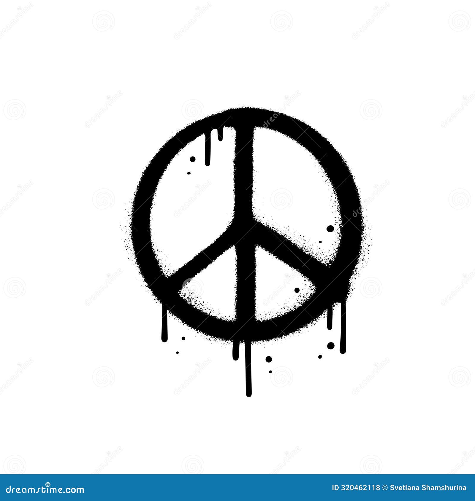 Spray Painted Graffiti Peace Symbol Sprayed Isolated on a White ...