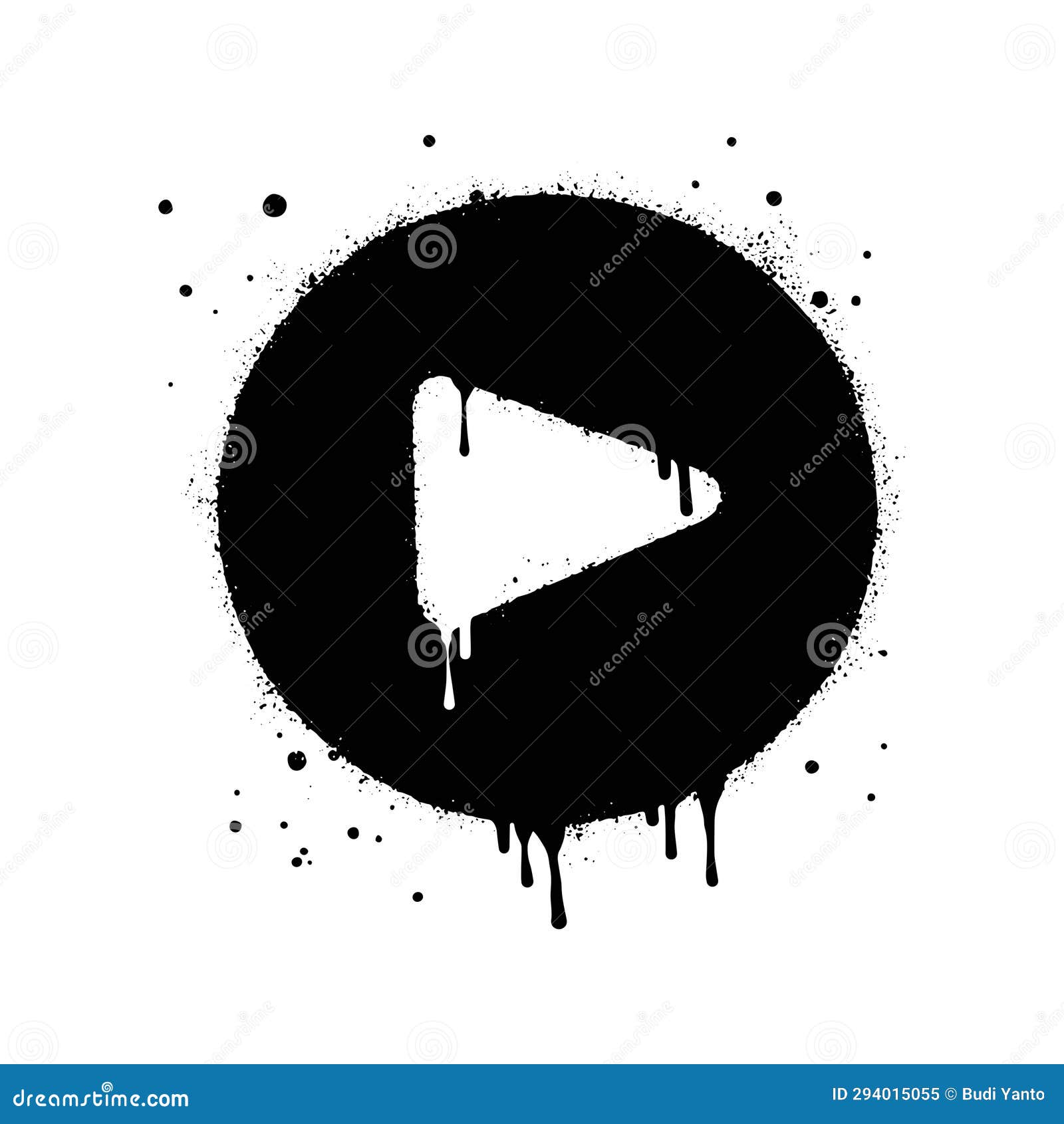 Spray Painted Graffiti Play Button Icon. Play Button Drip Symbol Stock ...