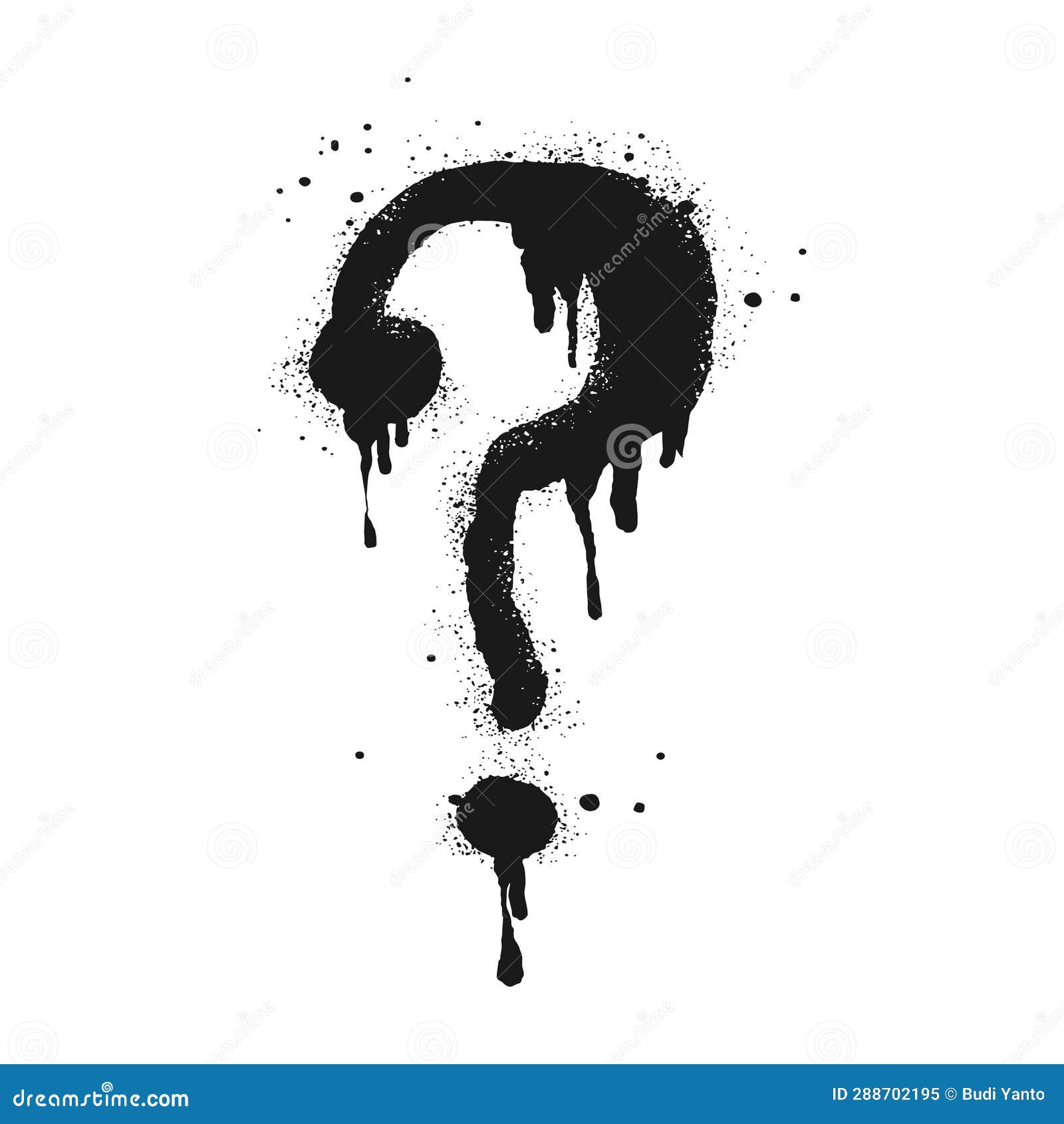 Spray Painted Graffiti Question Marks in Black Over White. Question ...