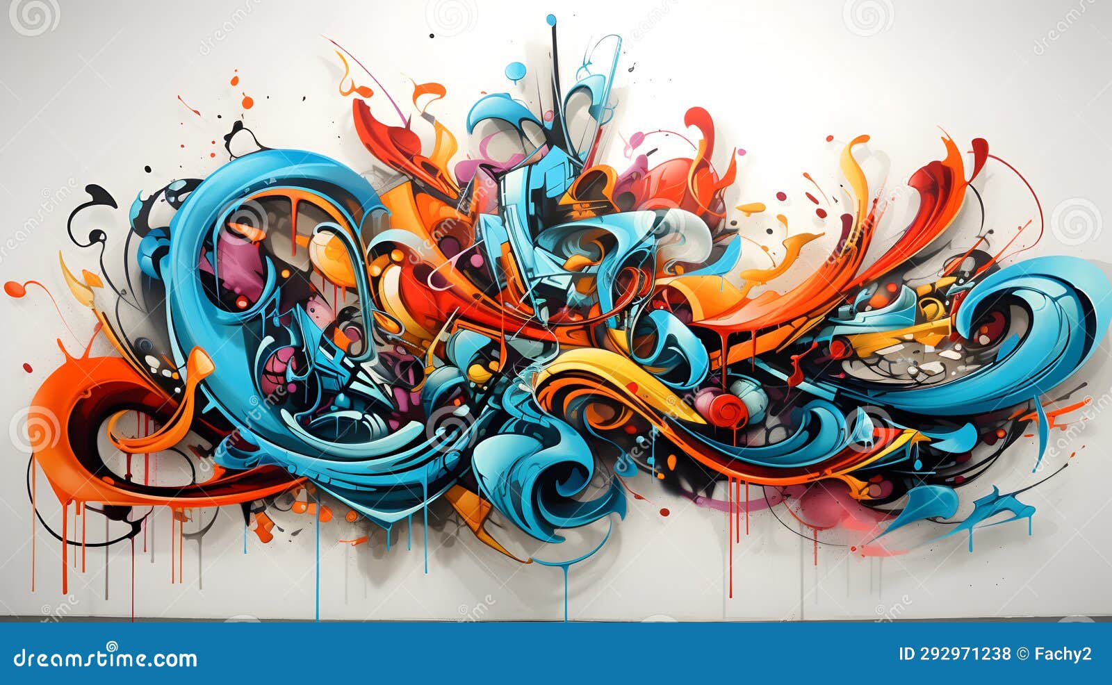 Spray Painted Graffiti on the Wall. Stock Illustration - Illustration ...