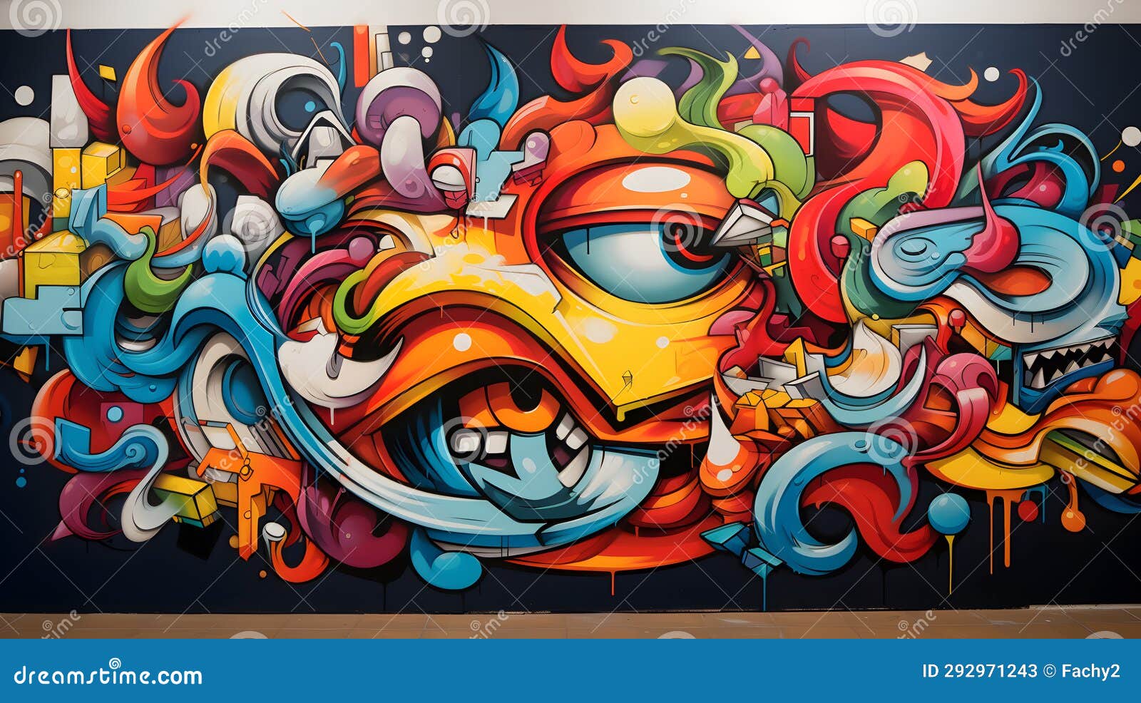 Spray Painted Graffiti on the Wall. Stock Illustration - Illustration ...