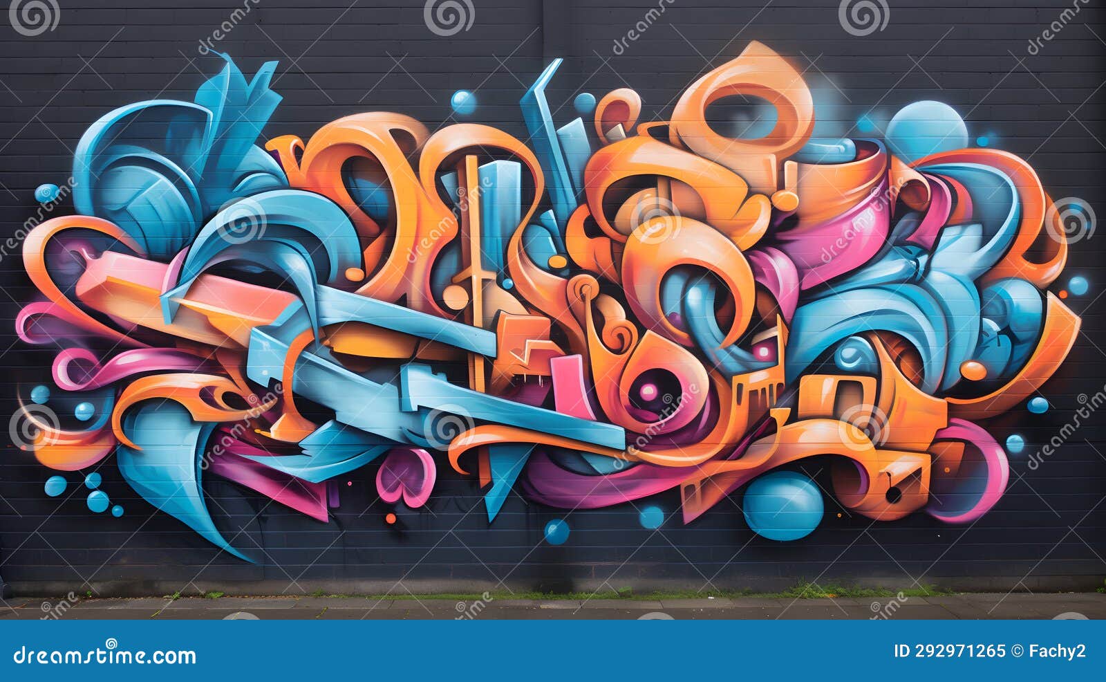 Spray Painted Graffiti on the Wall. Stock Illustration - Illustration ...