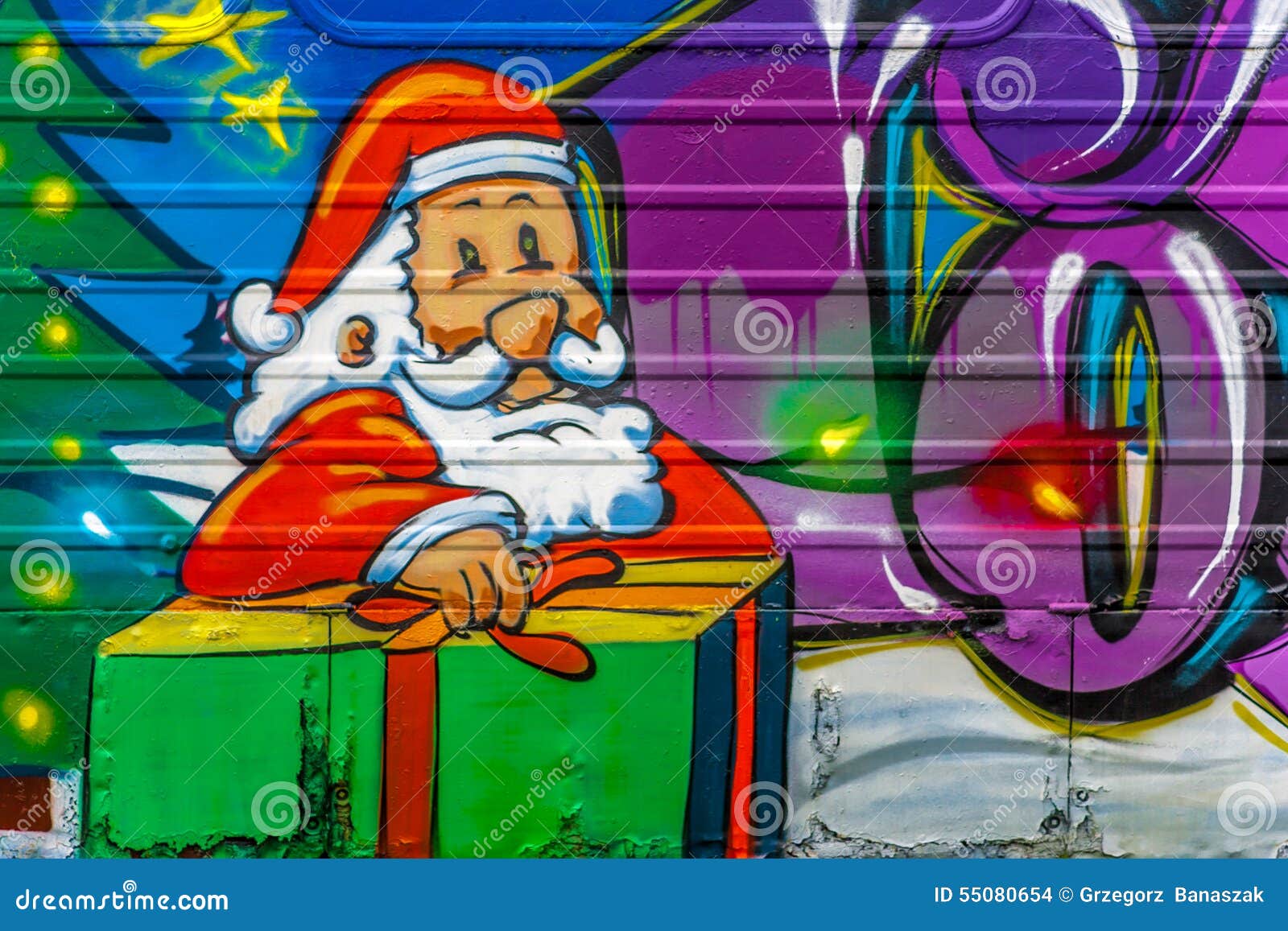 Spray painted santa editorial stock image. Illustration of happy - 55080654