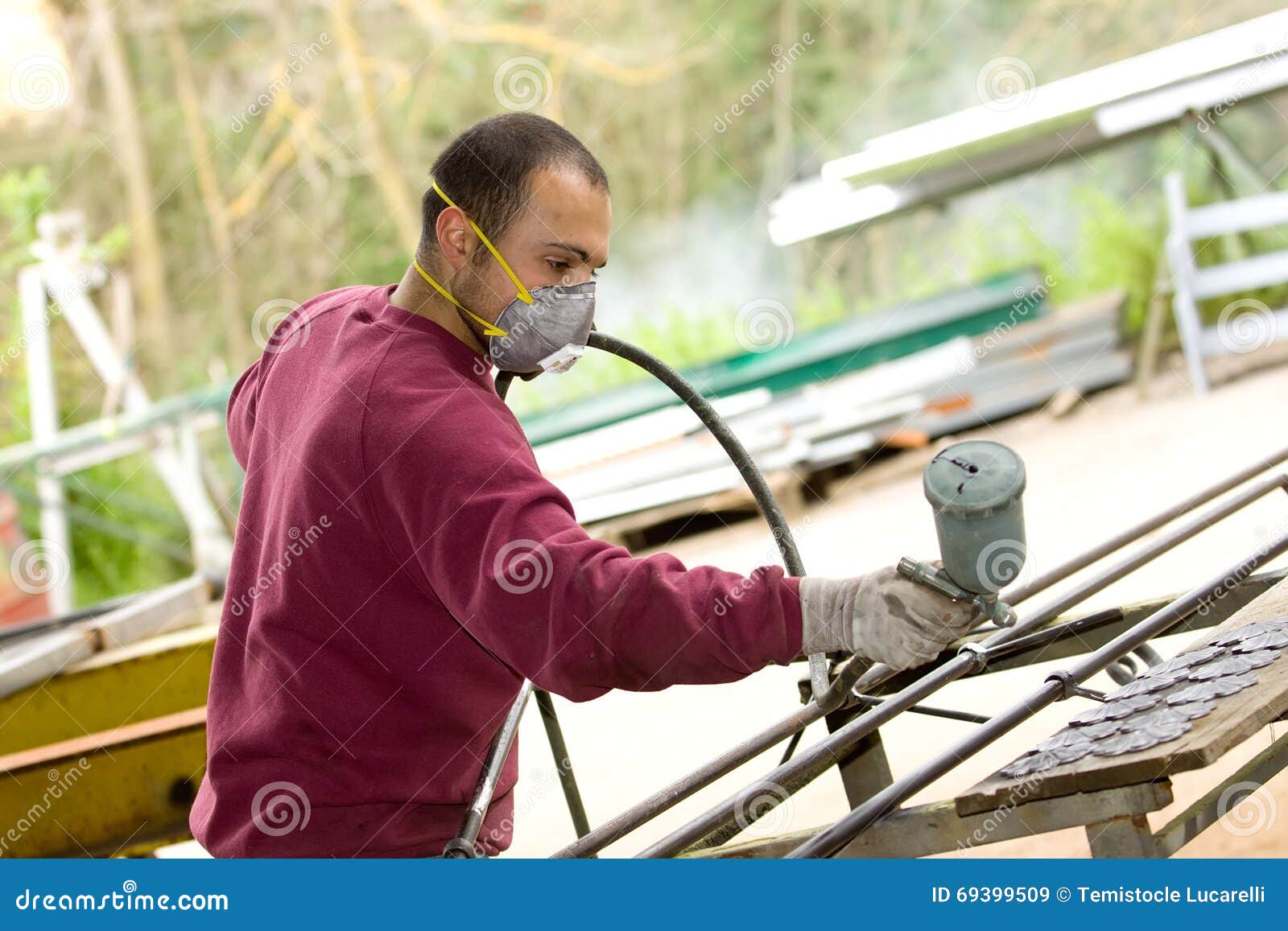 Spray painter stock image. Image of male, materials, painter - 69399509