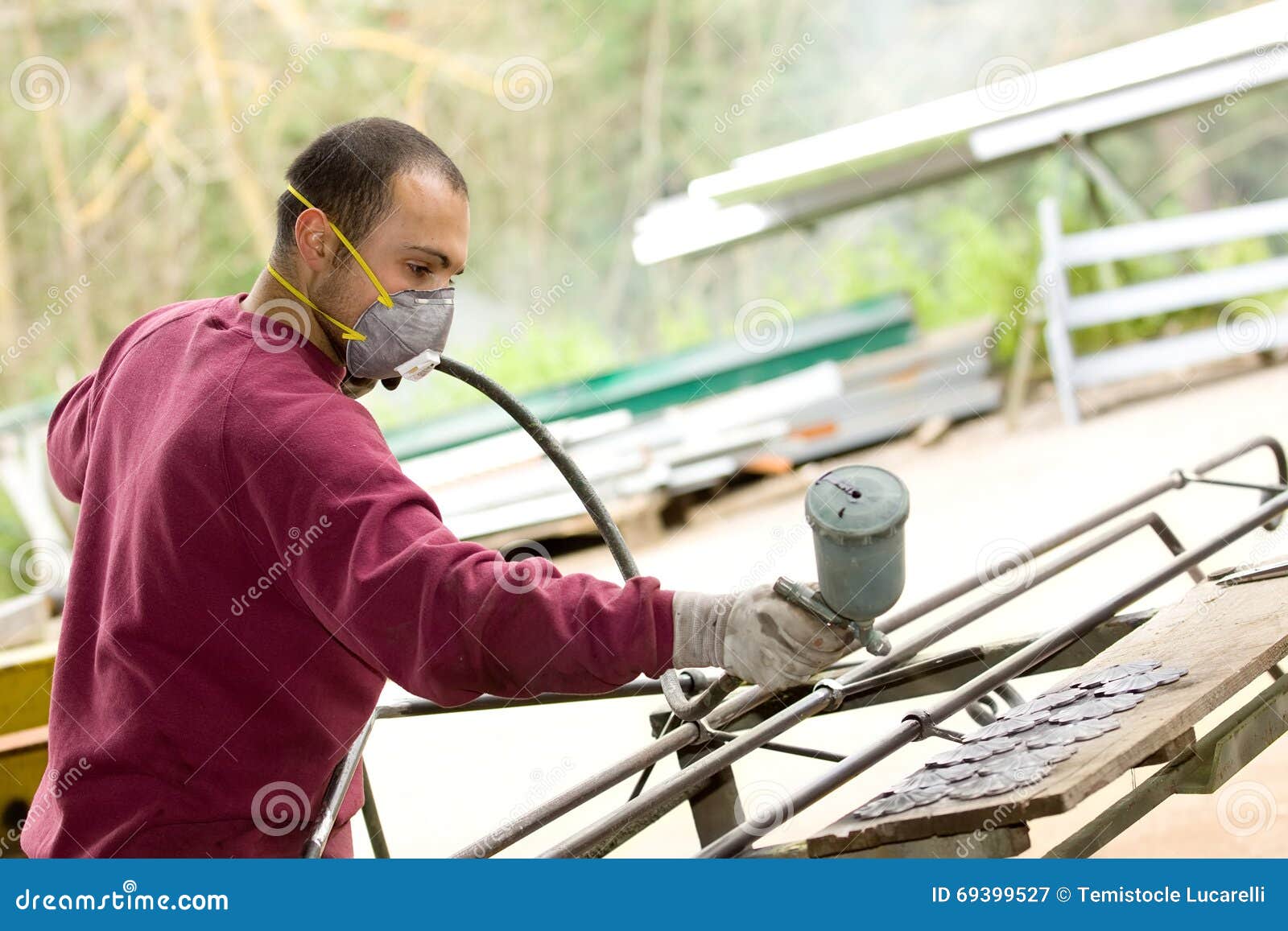 Spray painter stock image. Image of outside, renovations - 69399527