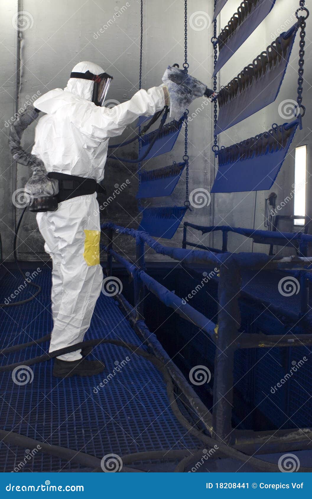 Spray painting room stock image. Image of steel, finished - 18208441