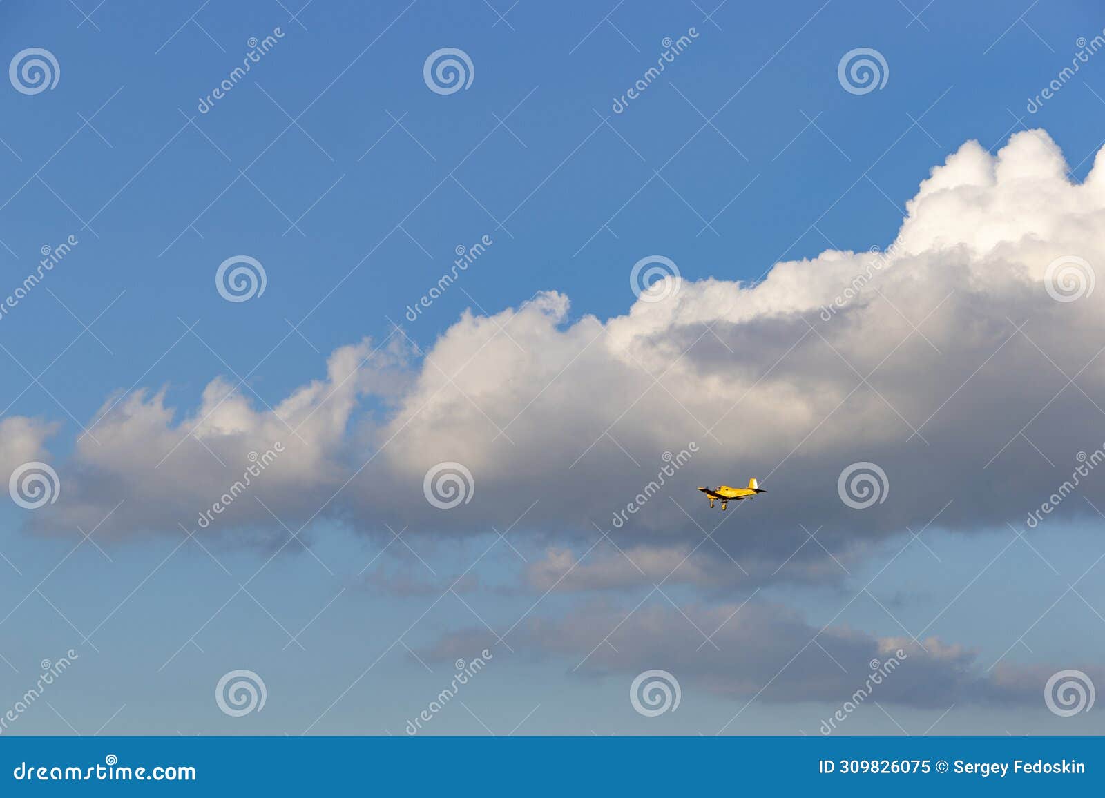 A Spray Plane in Blue Sky. Agricultural Aviation Stock Image - Image of ...